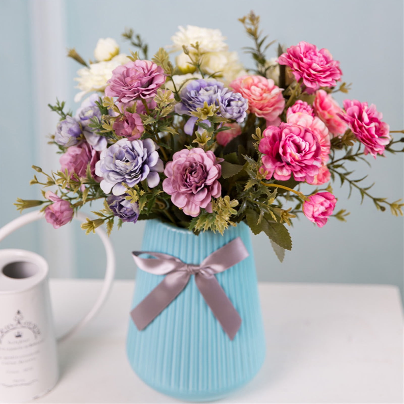 Meijuhuga Single Branch Artificial Flower Multiple Forks Decorative ...