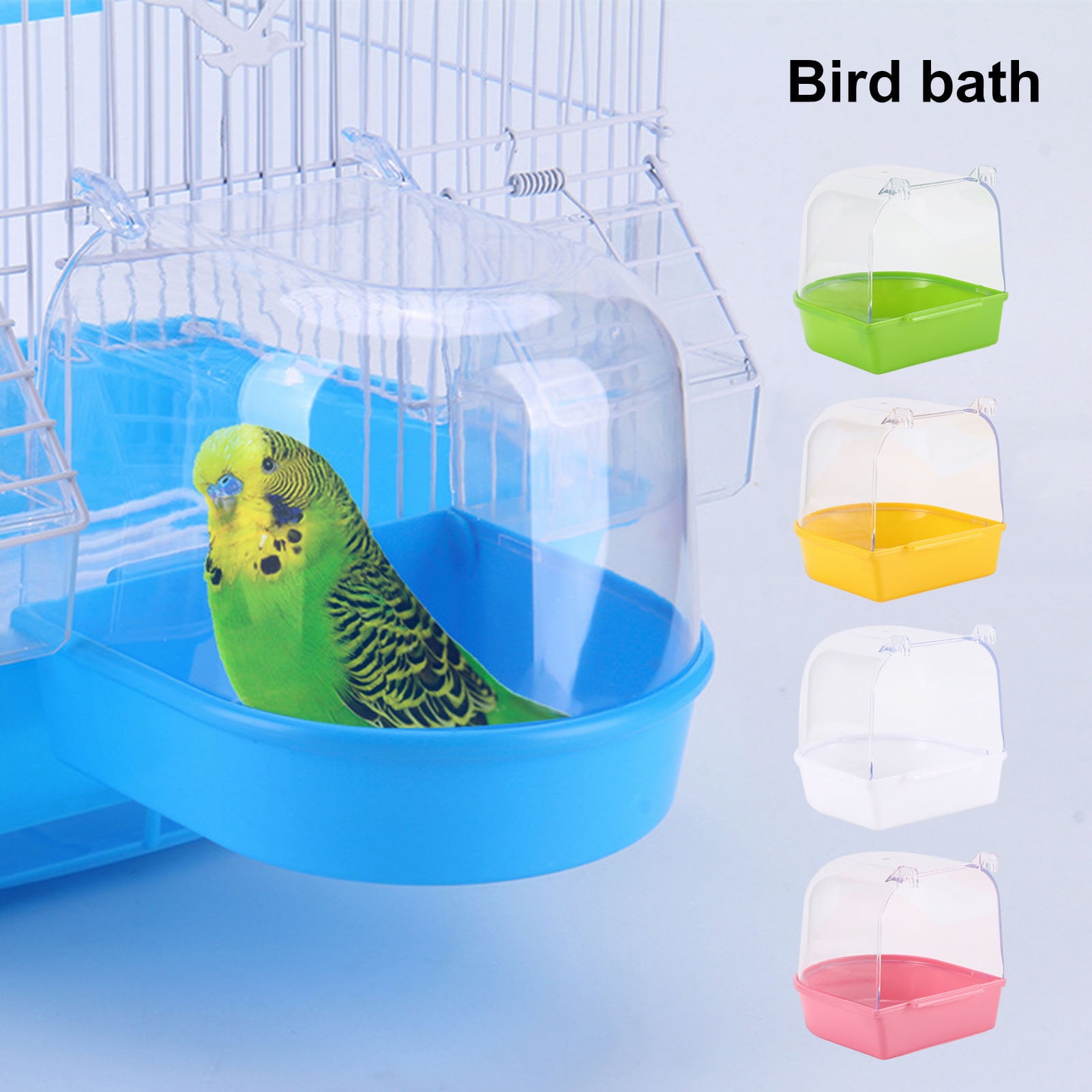 MeijuhugaF Bird Bathtub Easy to Clean Transparent Bird Bath Cage ...