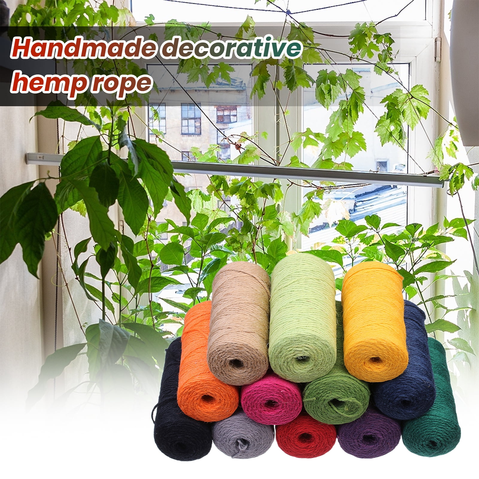 Meileang 100M/Roll 2MM Jute Twine 3 Ply Natural Cuttable Gift Wrapping ...