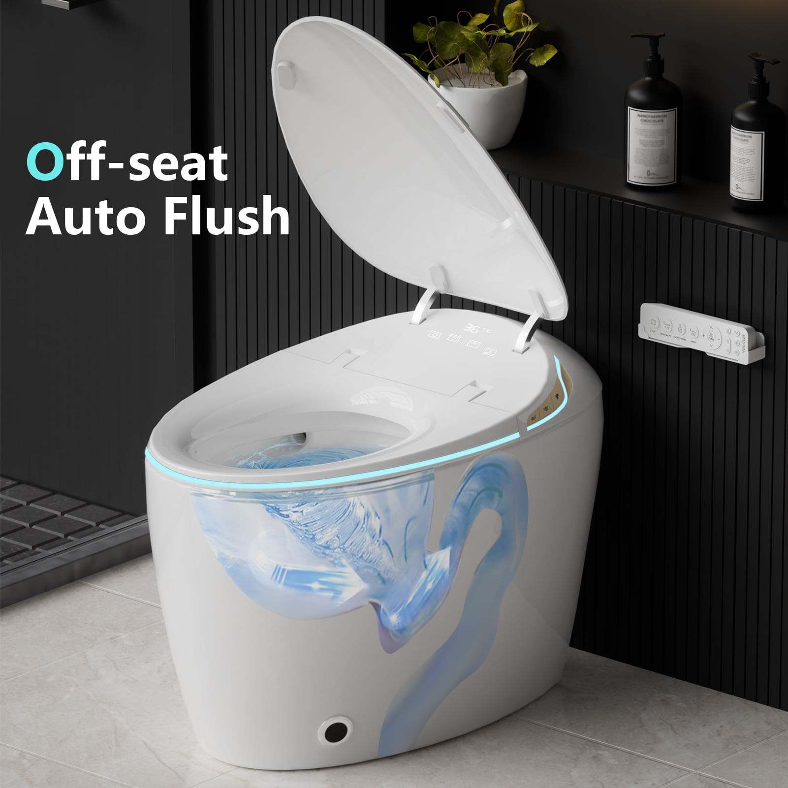 Meileang Intelligent Toilet with Bidet Built in for Bathrooms, Toilet ...