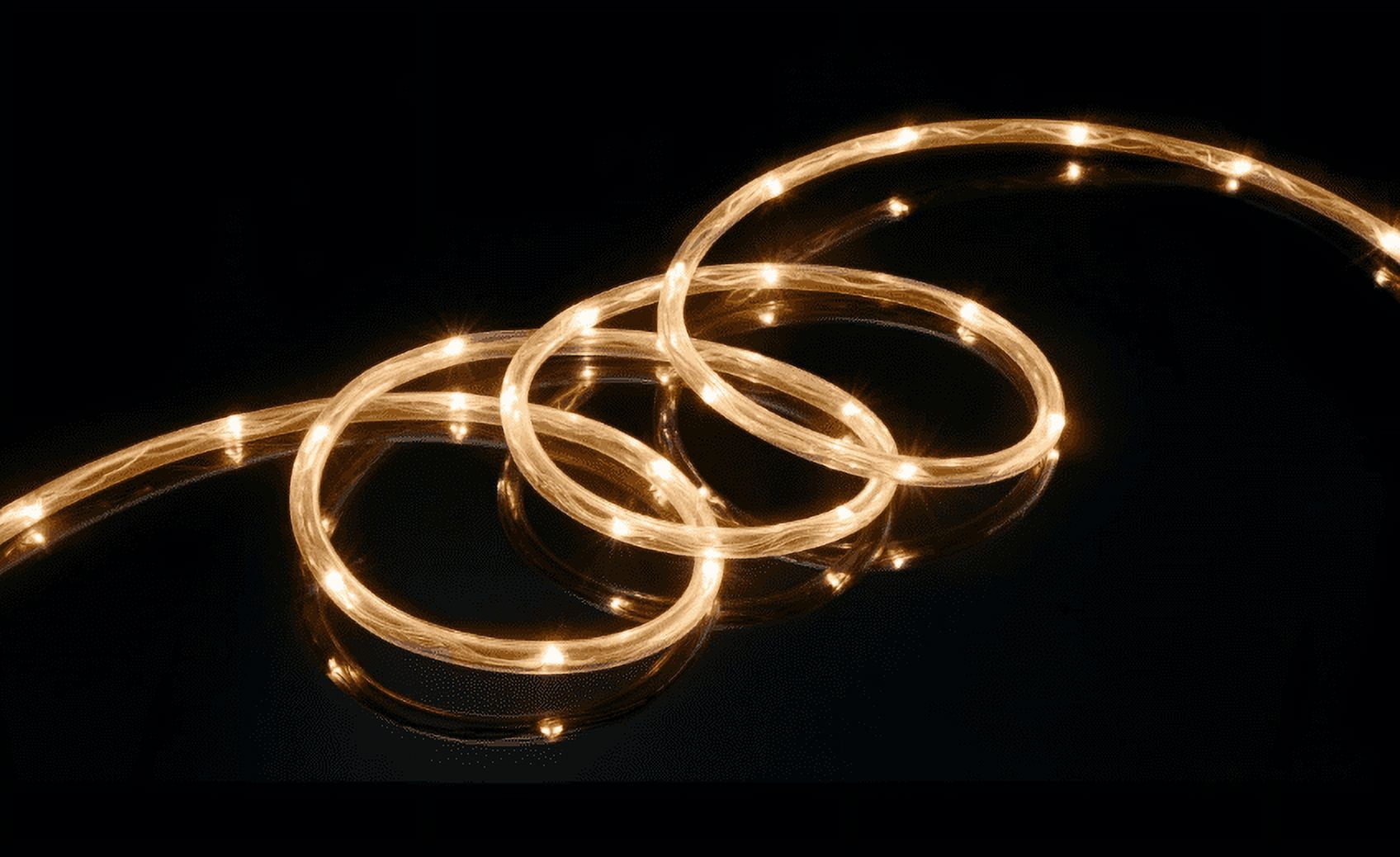 Meilo 16 FT LED Mini Rope Light Low Profile 1/4" diameter Warm White ...