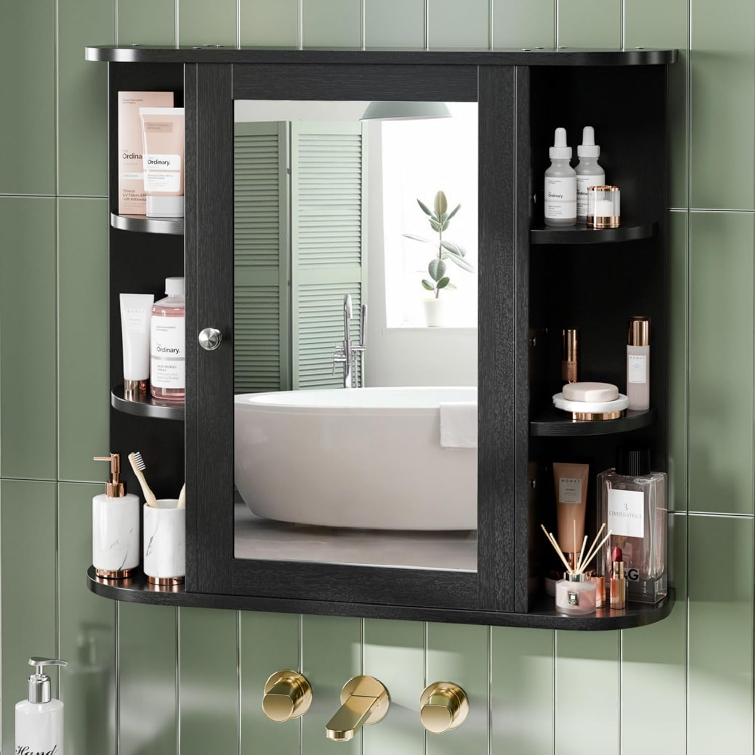 Meilocar Bathroom Medicine Cabinet with Mirror, Mirror Cabinet with 6 ...