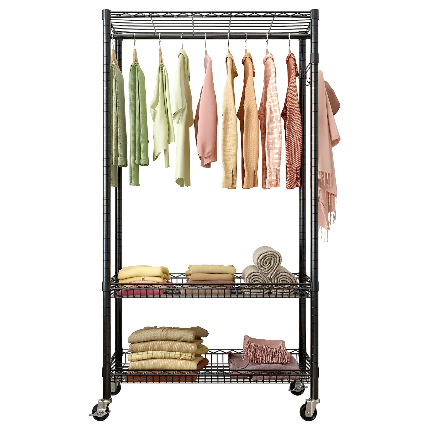 Meilsander Wire Garment Rack Heavy Duty Clothes Rack,Closet Organizer ...