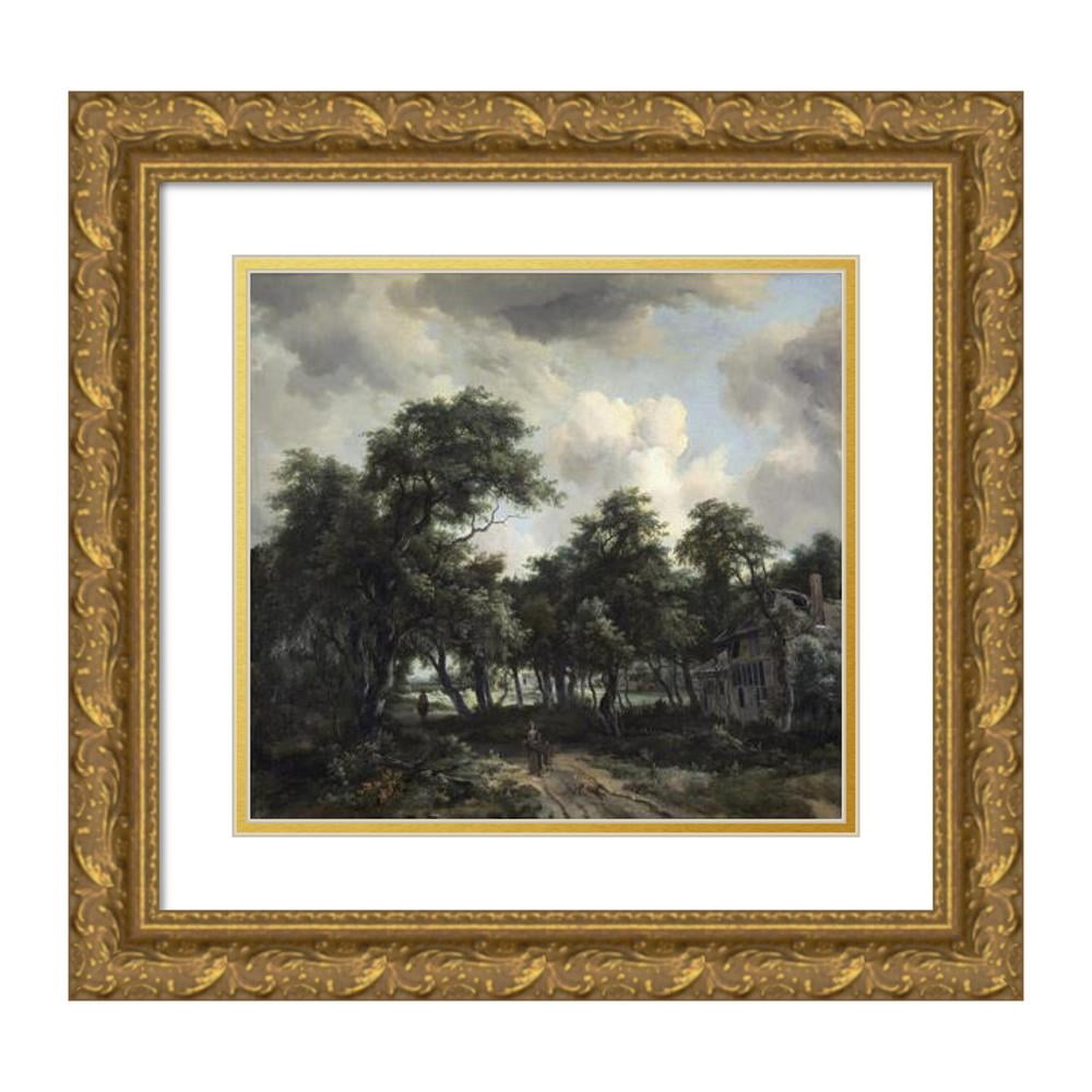 Meindert Hobbema 16x15 Gold Ornate Wood Frame and Double Matted Museum ...