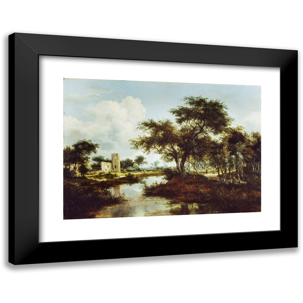 Meindert Hobbema 24x18 Black Modern Framed Museum Art Print Titled - A ...