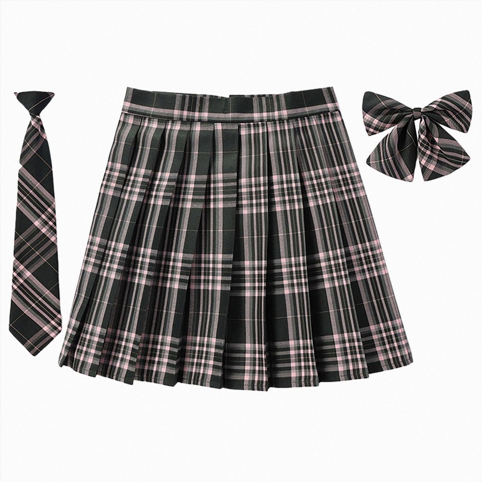 Meiodtion Skirts for Women High Waisted A line Pleated Plaid Regular ...