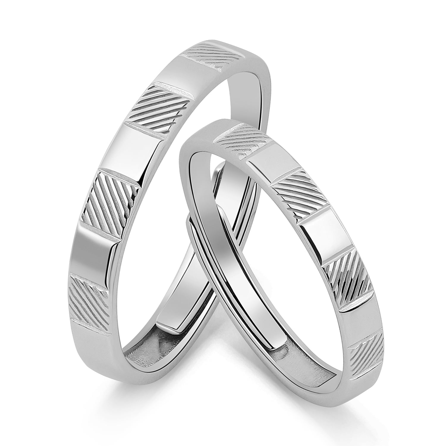 Meissa Sterling Silver Matching Couple Ring Set for Him and Her ...
