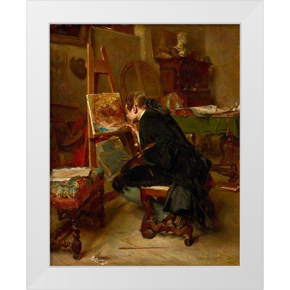 Meissonier, Ernest 15x18 White Modern Wood Framed Museum Art Print ...