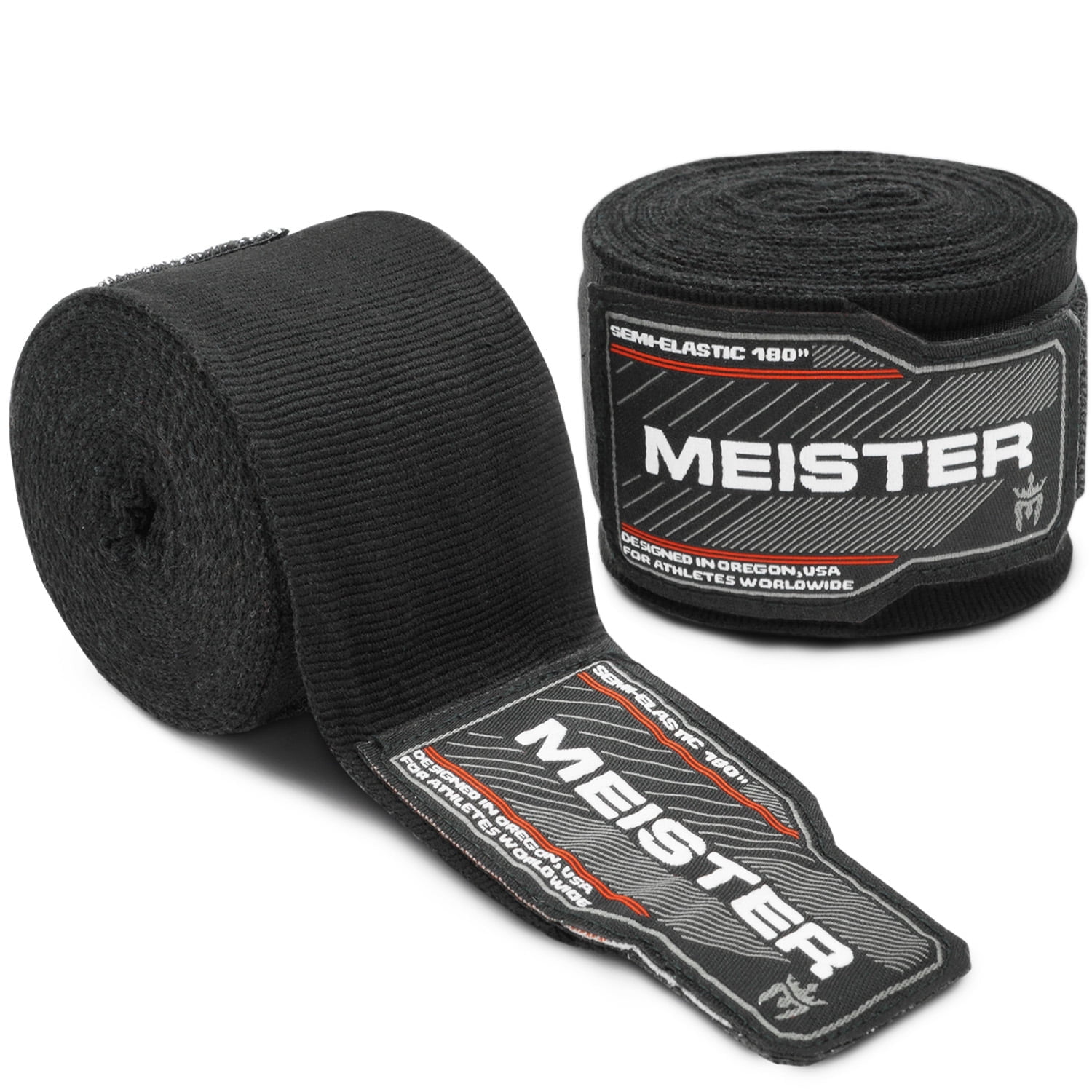 Meister Semi-Elastic Black Cotton MMA Hand Wraps with Thumb Loop, 180" 2-Piece - Walmart.com