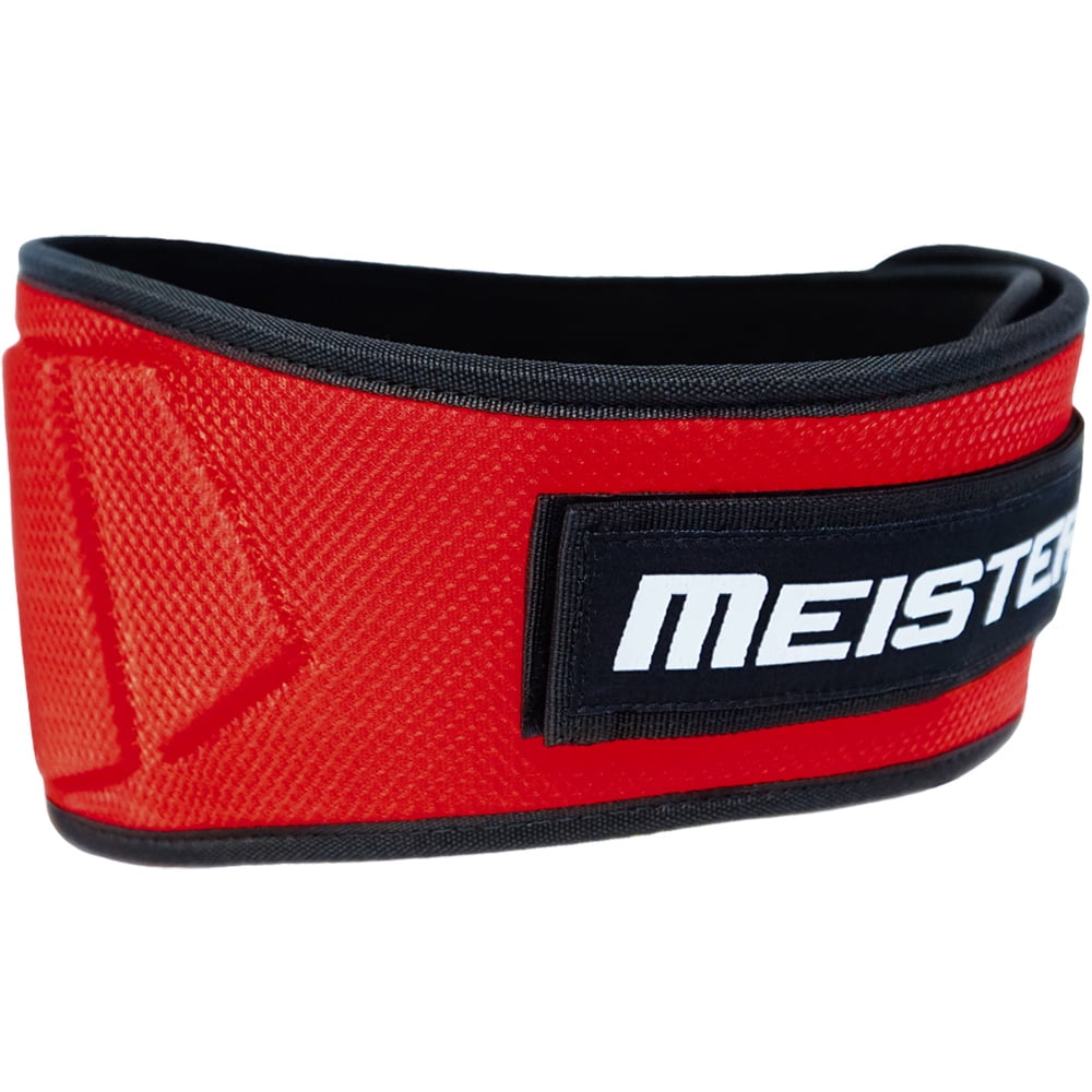 Meister Contoured Neoprene Weight Lifting Belt - Red - Small / Medium ...