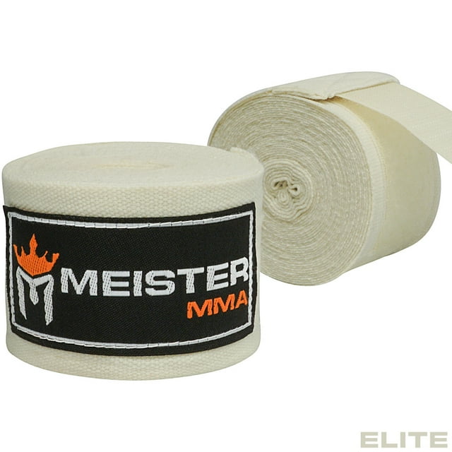 Meister ELITE 180" Hand Wraps for MMA & Boxing, Elastic Cotton, Pair ...