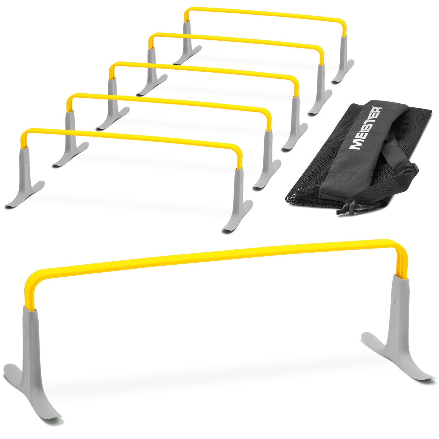 Meister ZoomFlex 6" Agility Hurdles - 6 Pack w/ Carry Bag - Electric ...