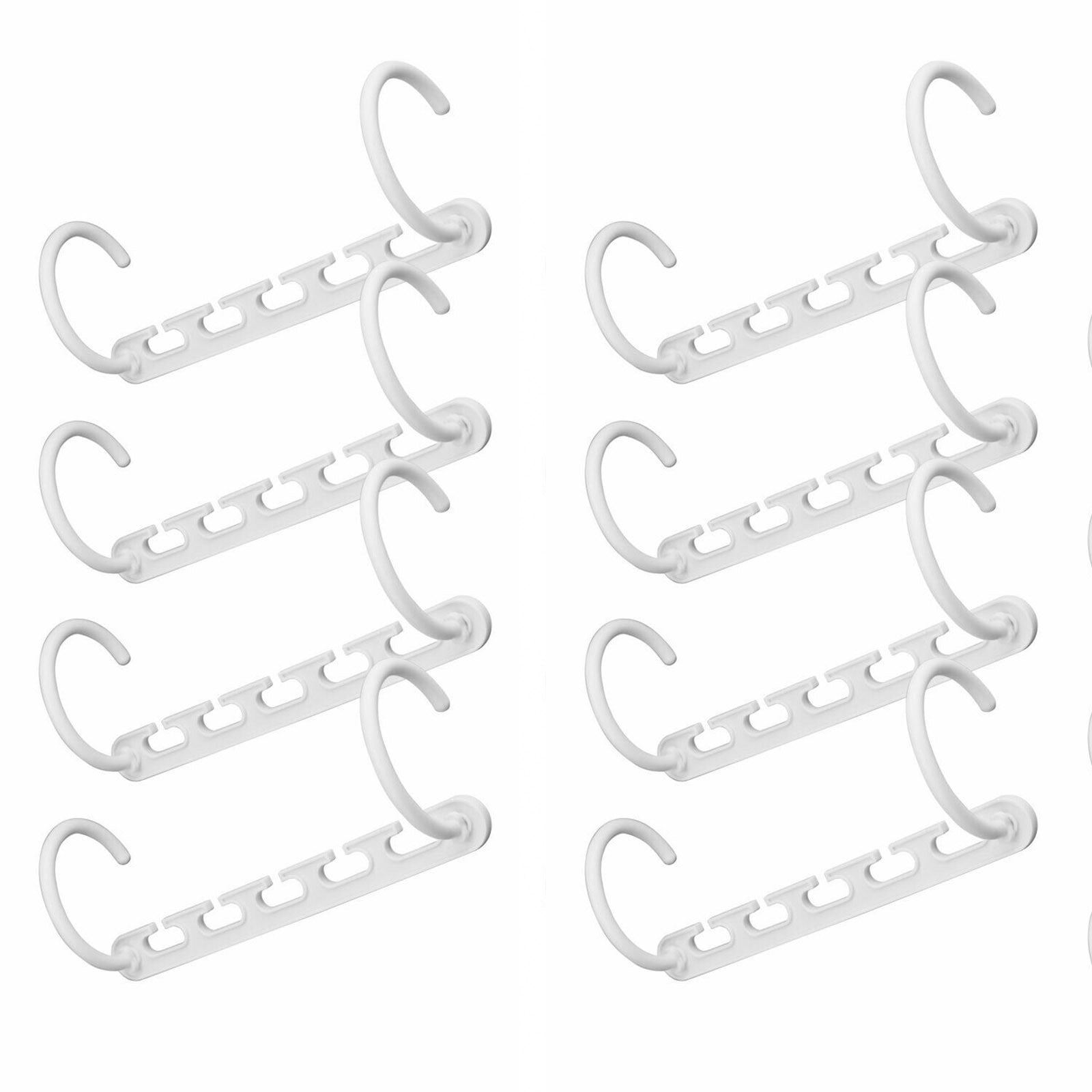 Meitianfacai 10-Pack Space Saving Closet Hangers, Plastic Multi-Hook ...