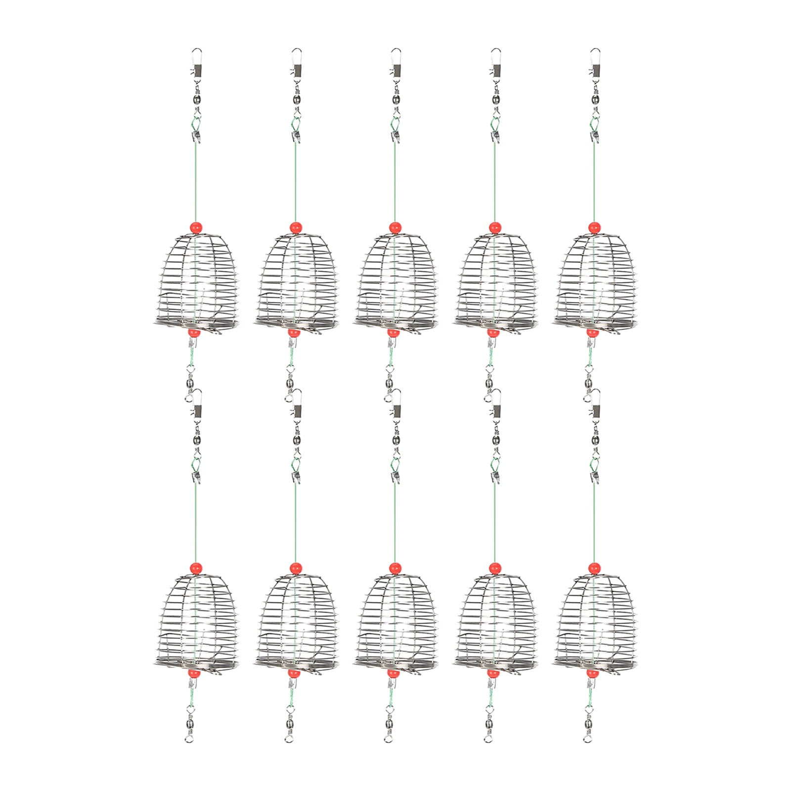 Meitianfacai 10Pcs Fishing Bait Trap Cage Feeder Basket Holder Coarse ...