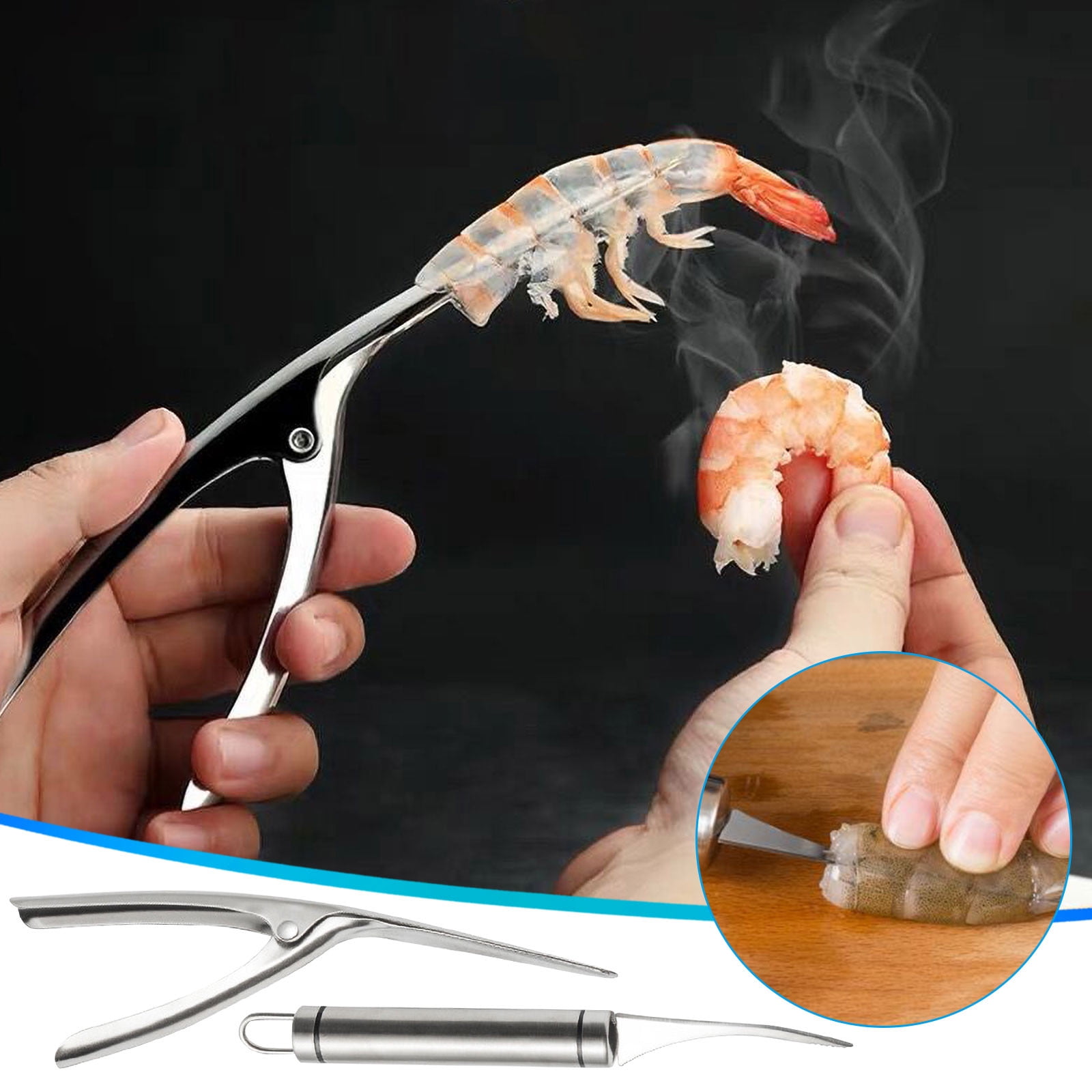 Meitianfacai 2 PCS Shrimp Deveining Tool, 304 Stainless Steel Shrimp ...
