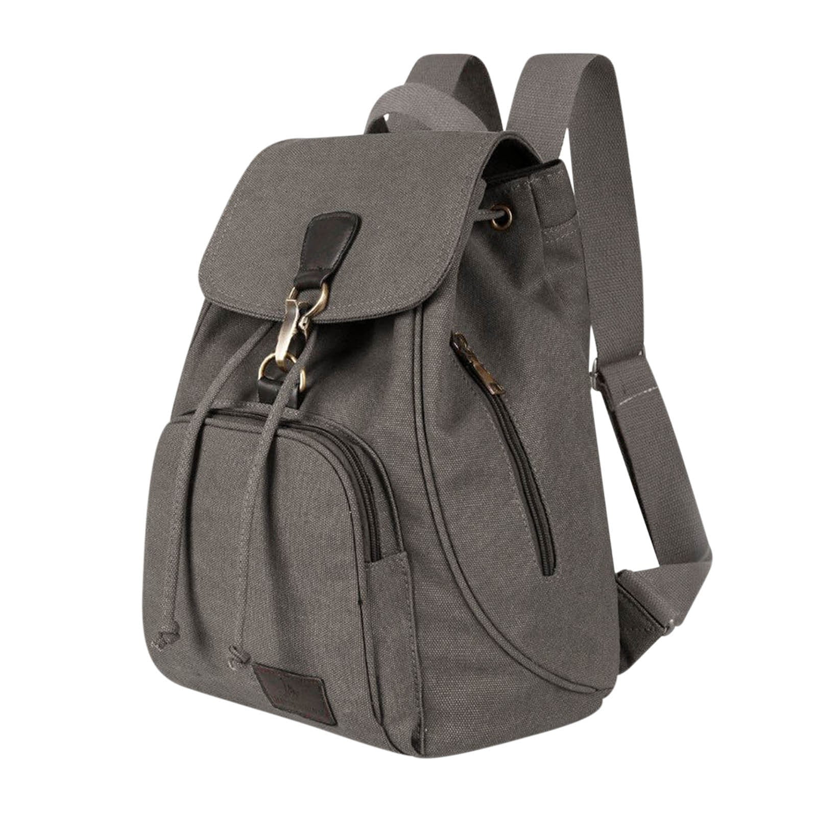 Meitianfacai 30L Vintage Canvas Backpack Leather Rucksack Knapsack 15 ...