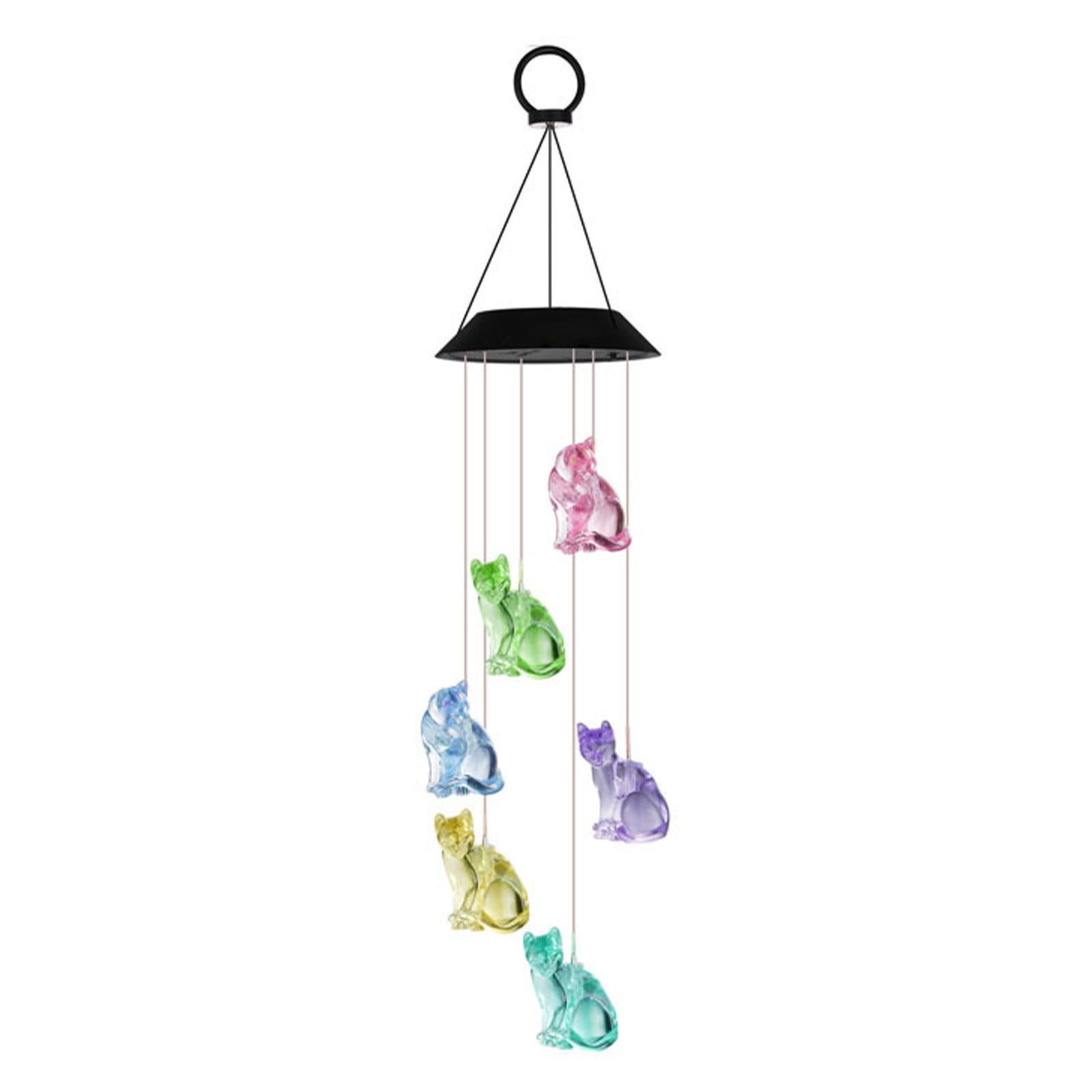 Meitianfacai Cat Solar Wind Chimes Light,Solar Cat Wind Chimes for ...