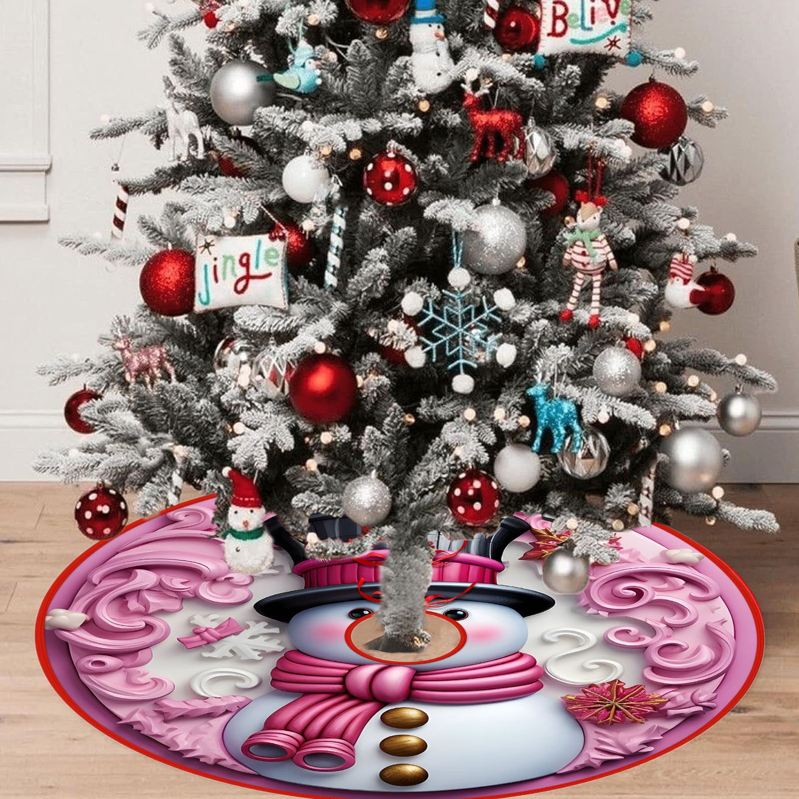 Meitianfacai Christmas Tree Skirt, Snowman Christmas Tree Skirt 36 Inch ...