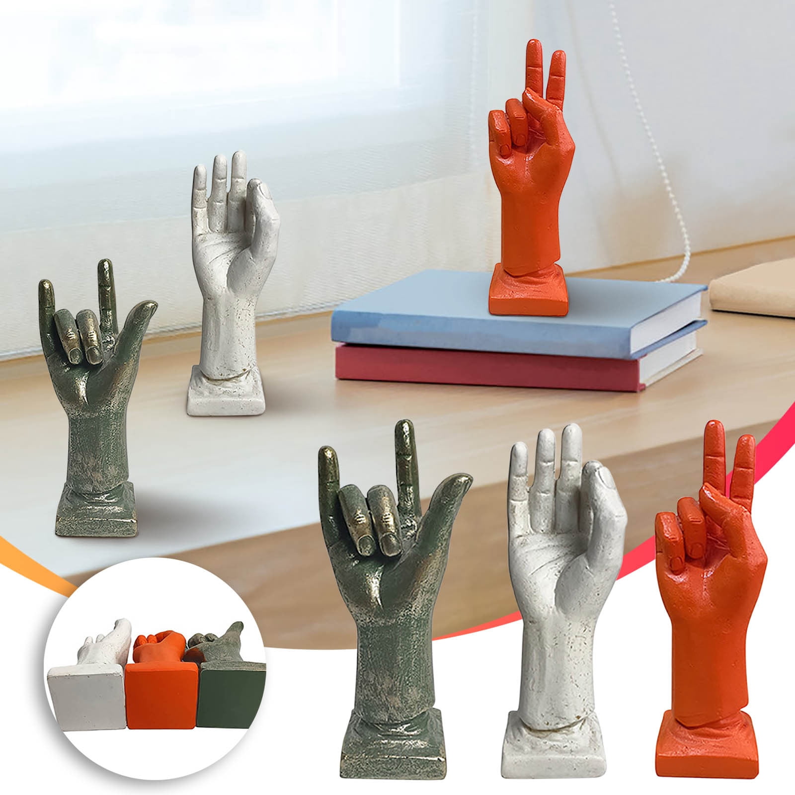 Meitianfacai Finger Statue, Modern Art Sculpture Personalized Finger ...