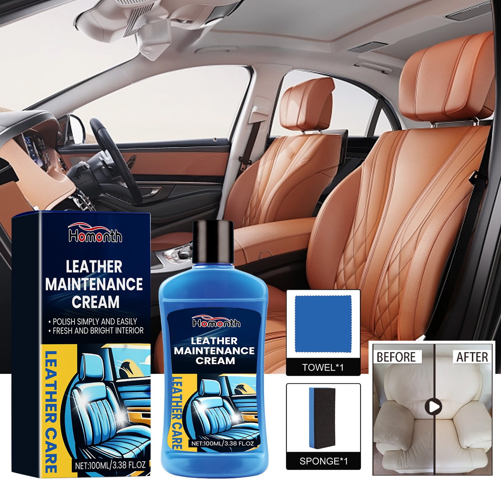 Meitianfacai Leather Repair Kit for Furniture, Couch, Sofa, Jacket, Car ...