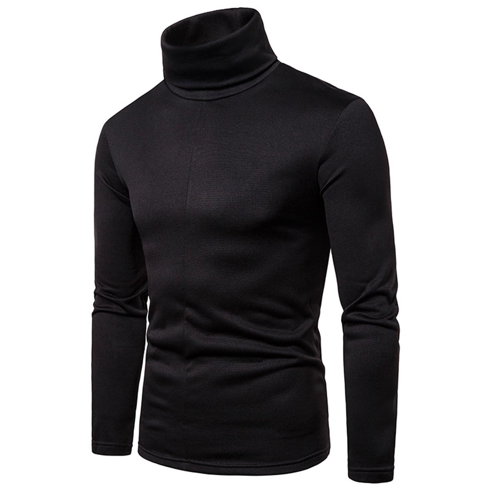 Meitianfacai Men's Warm T-shirt Long Sleeve Turtle Neck Shirts Basic ...