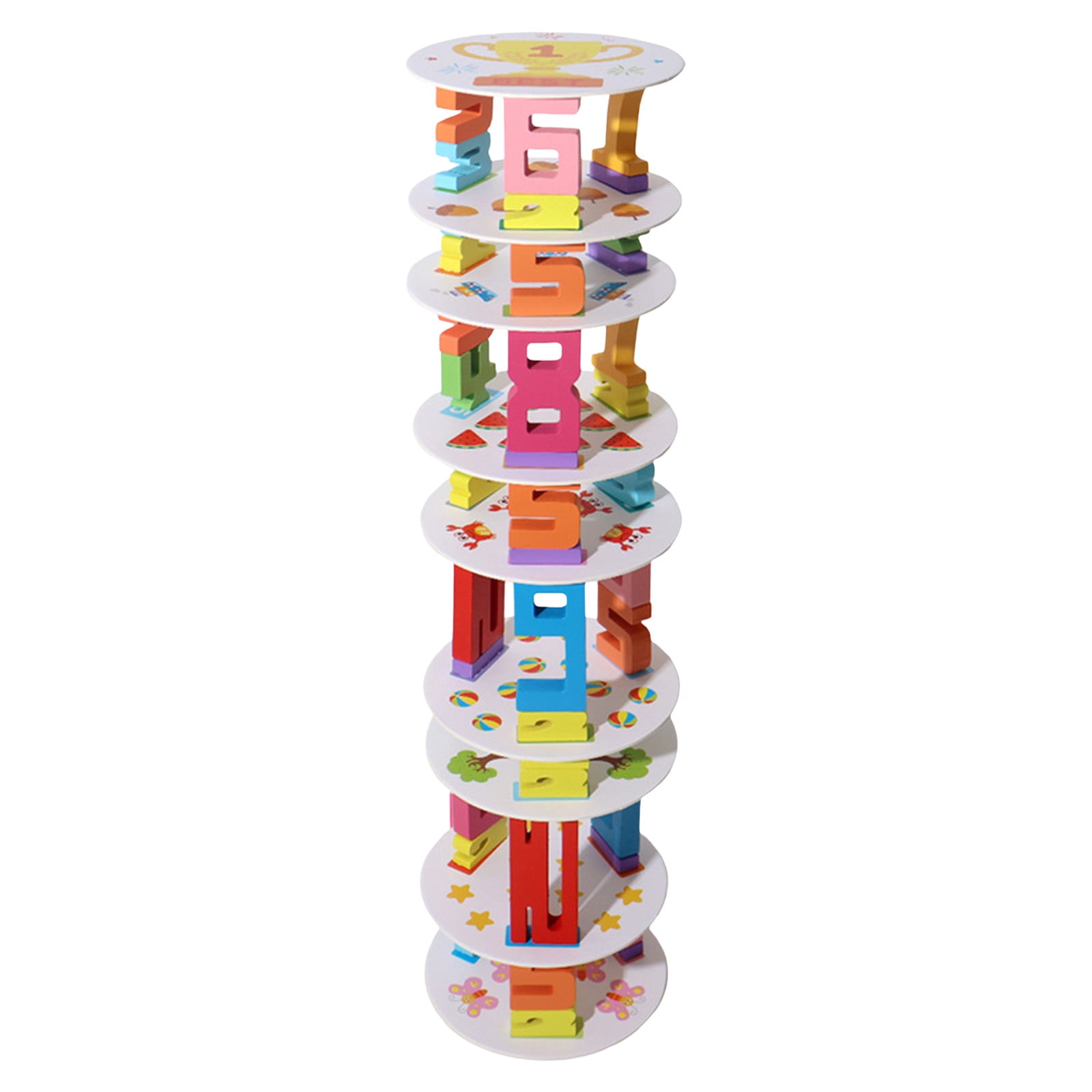 Meitianfacai Montessori Wooden Number Blocks Stacking Toy, Arithmetic ...