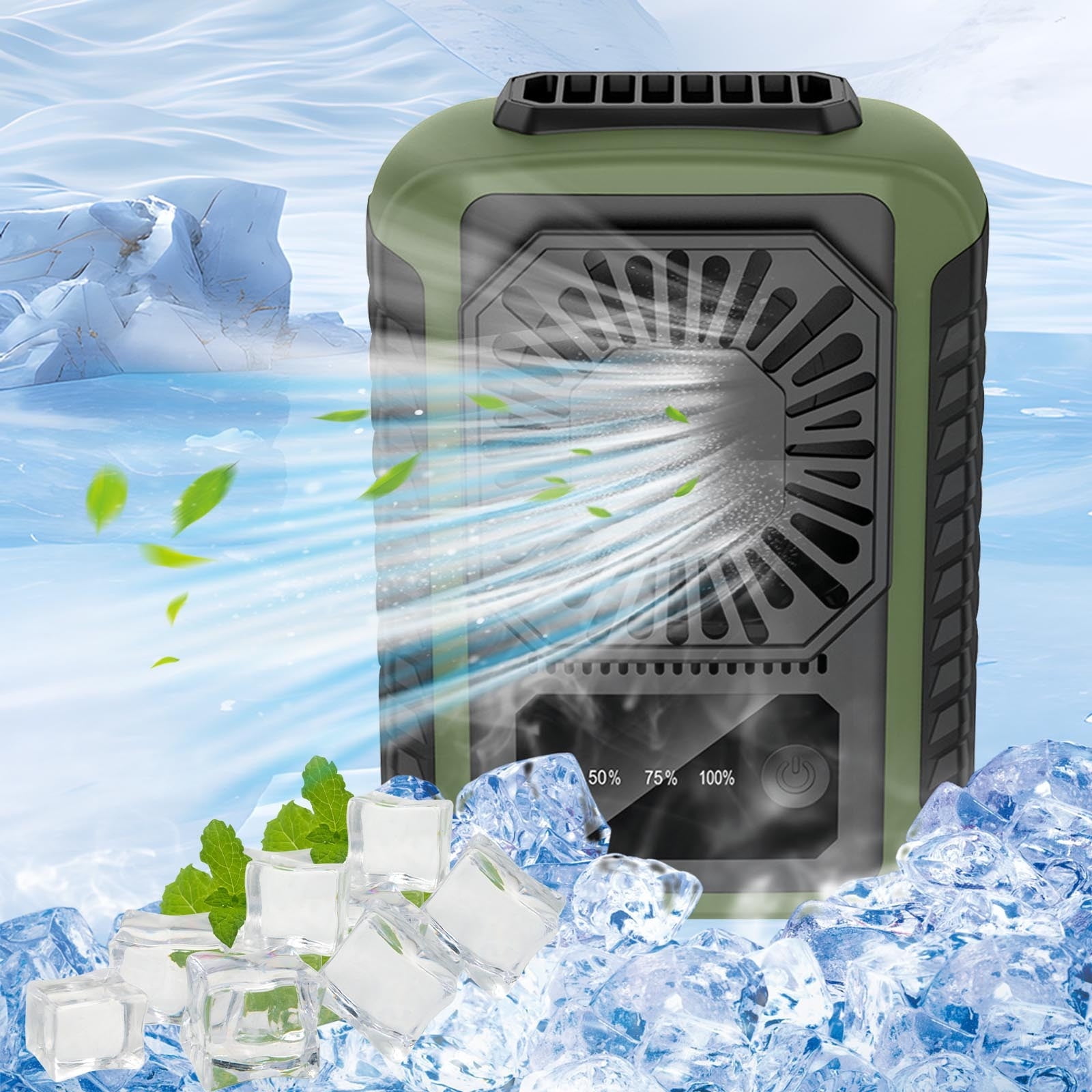 Meitianfacai Portable Fan, 6000mAh Rechargeable Necklace Fan, Mini ...