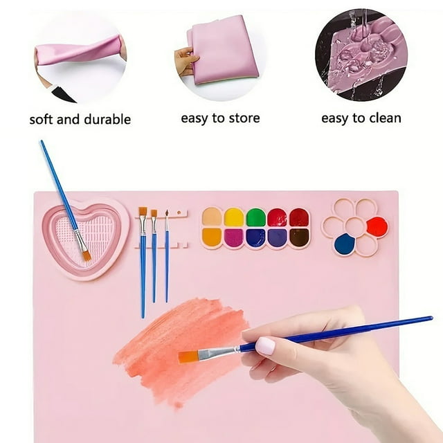 Meitianfacai Silicone Painting Mat, Handmade Erasable Washable Art Mat ...