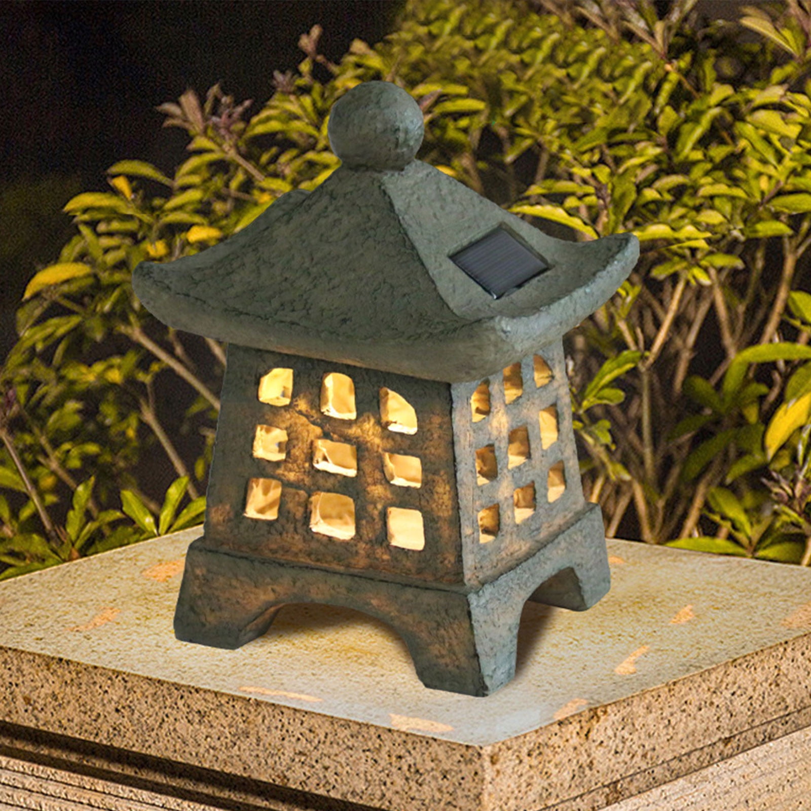 Meitianfacai Solar Pagoda Lantern Garden Statue LED Light Outdoor ...