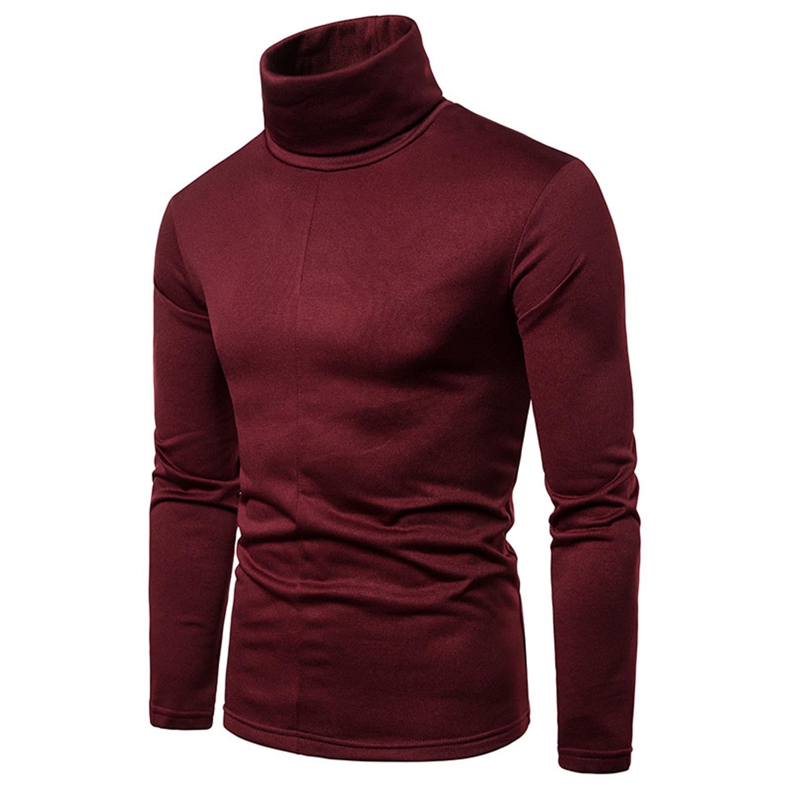 Meitianfacai Men's Cotton Mock Neck Long Sleeve Slim Fit Pullover T ...