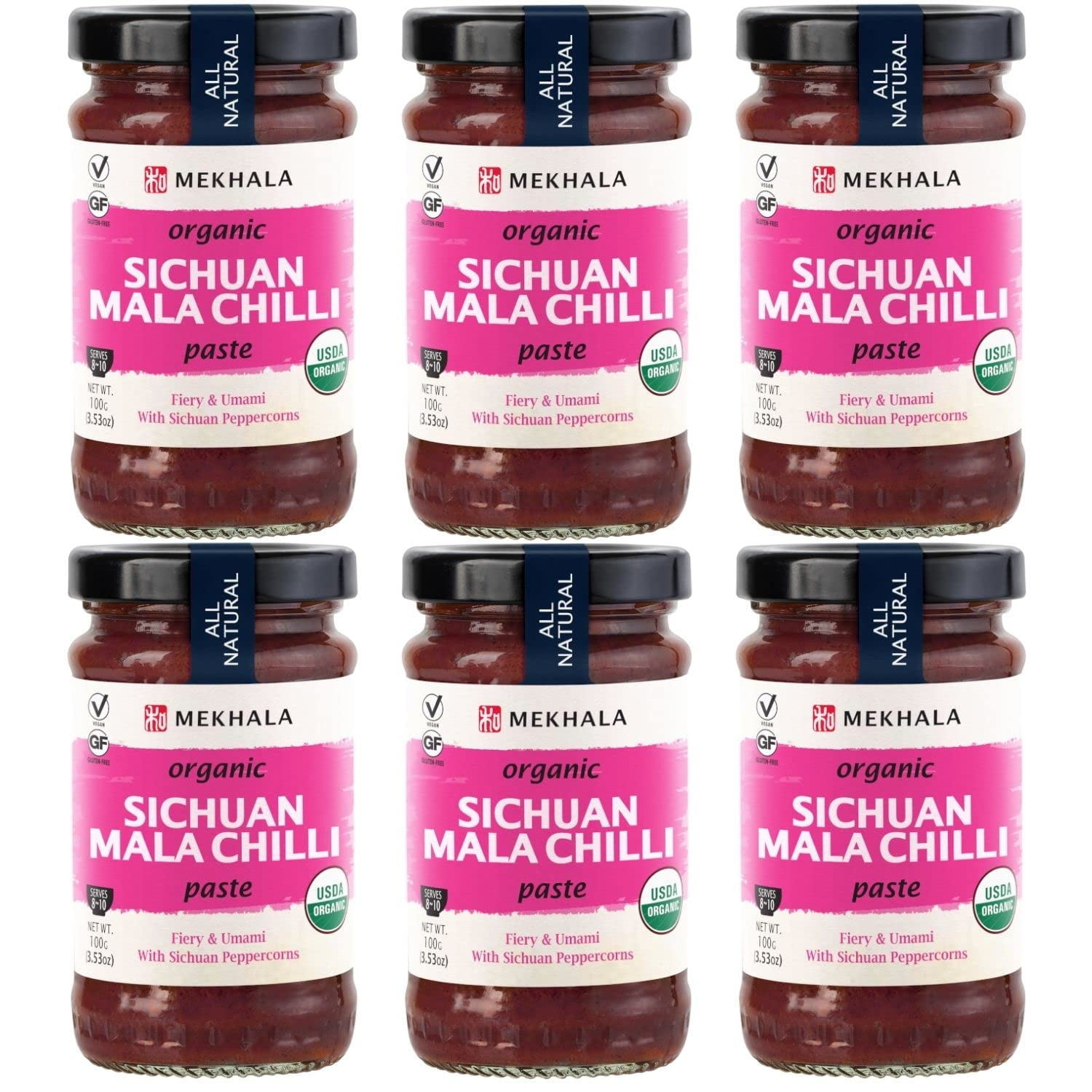 Mekhala Organic Sichuan Mala Asian Paste. Vegan Gluten-Free (Pack of 6 ...