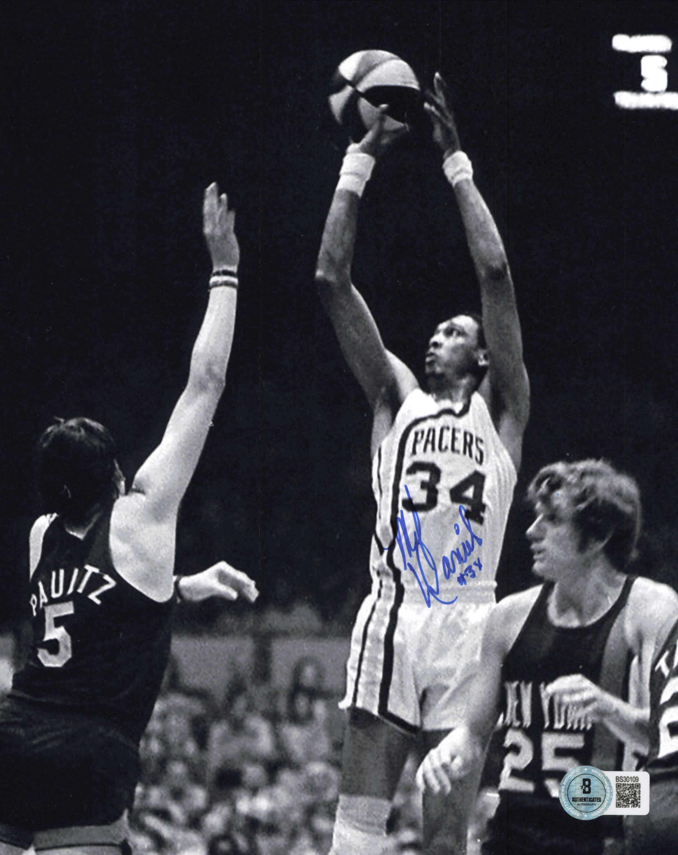 Mel Daniels Autographed 8x10 Photo Indiana Pacers "#34" Beckett BAS QR ...