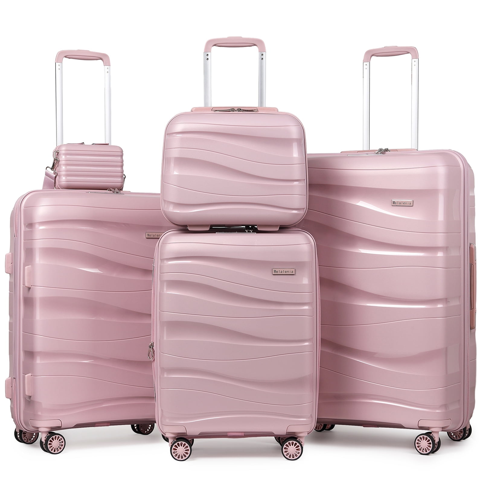 "Melalenia - 5 Piece PP Hardside Spinner Luggage Set (20"", 24"", 28 ...