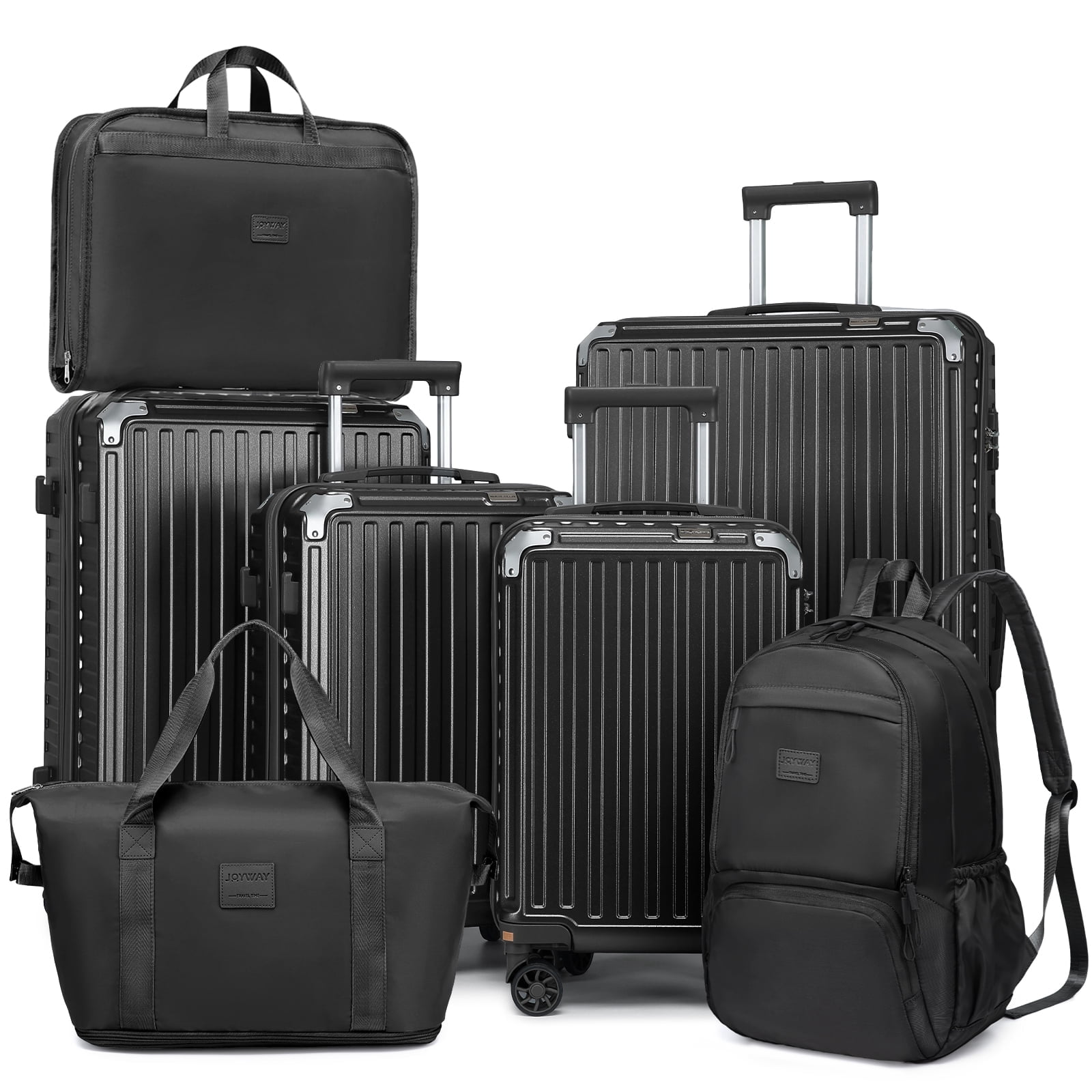 Melalenia - 7 Luggage Sets ABS Hardside Spinner Luggage -With Spinner ...