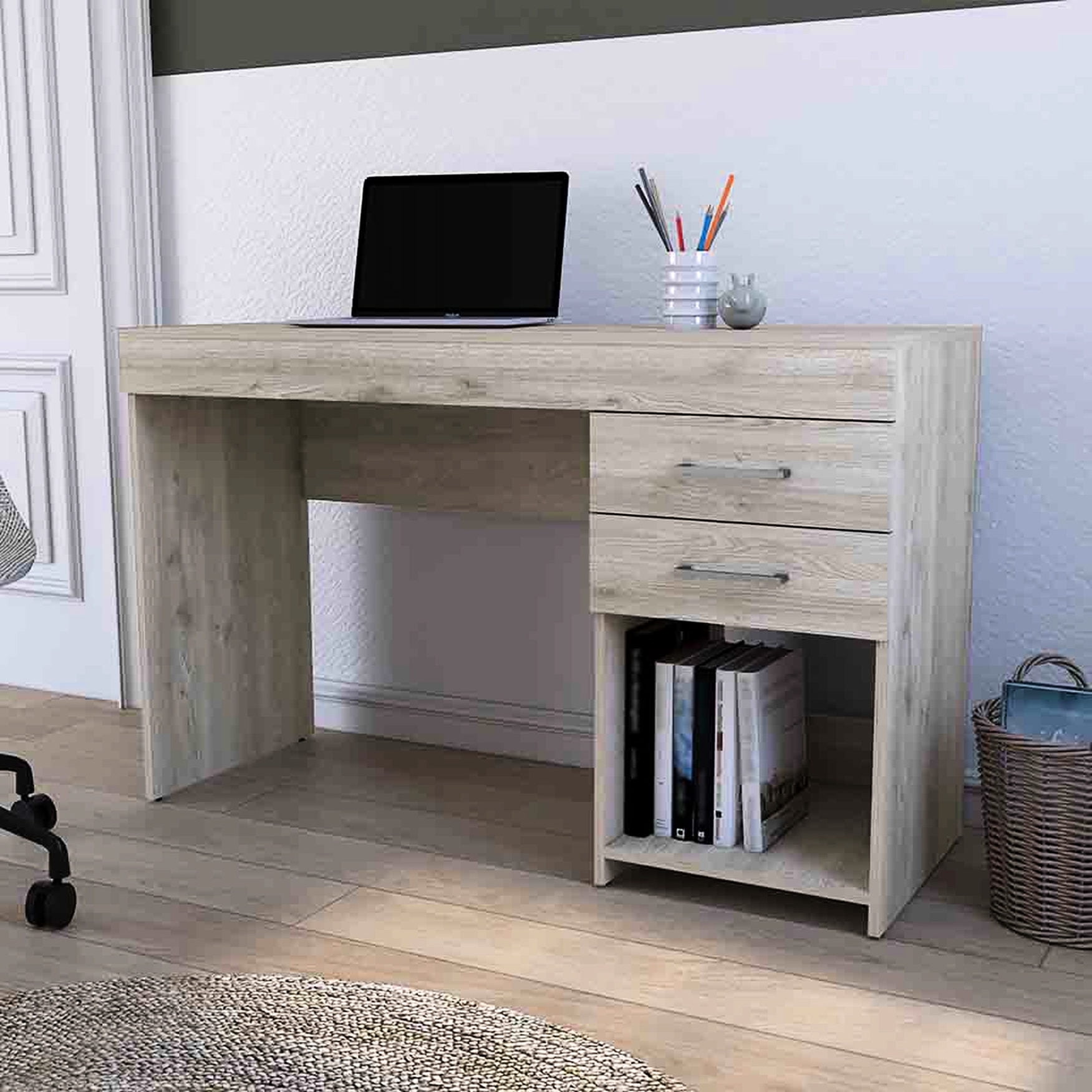 Melamine - Covered - Two Drawers and Bottom Shelf - Office Work ...