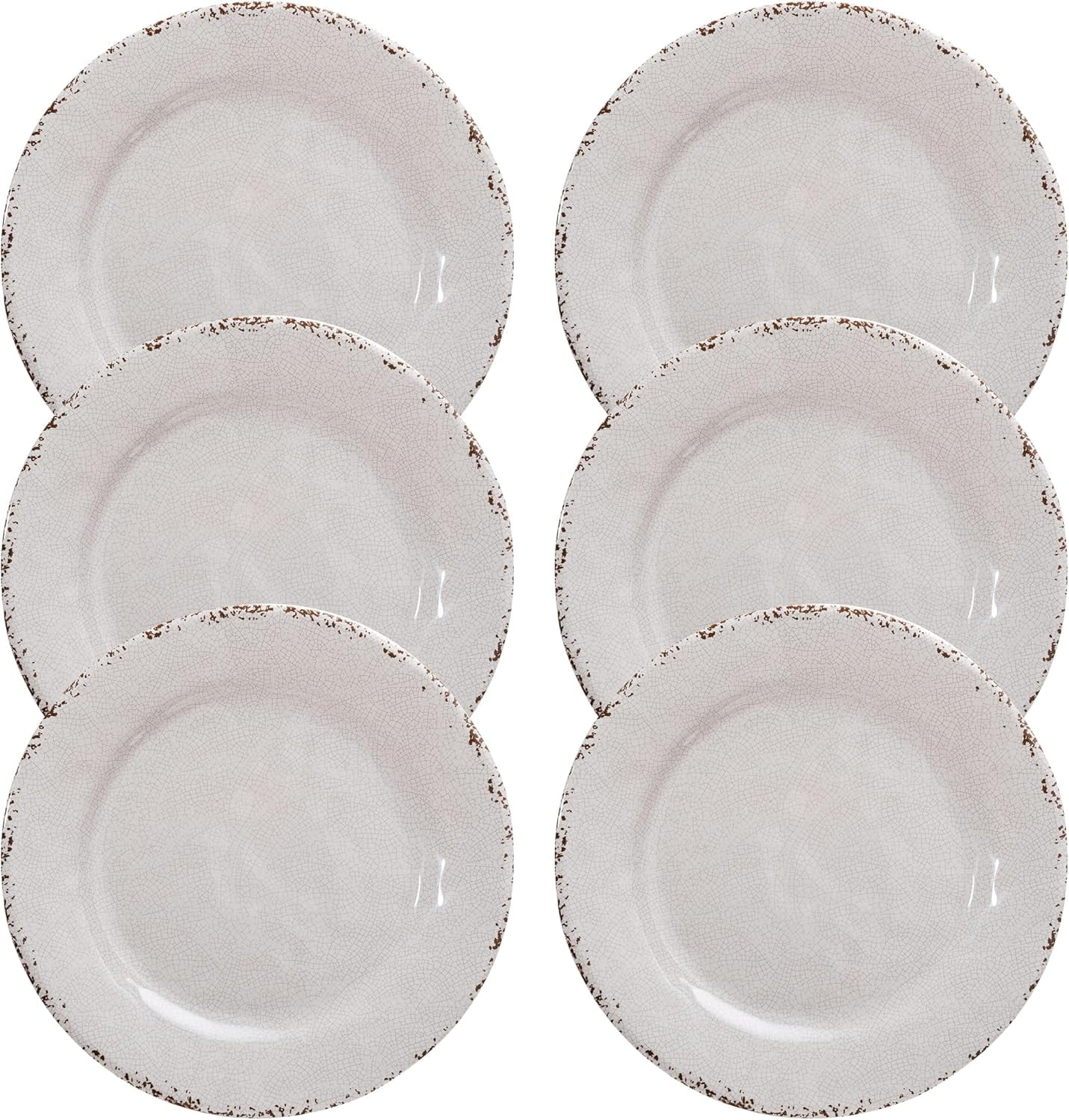 Melamine Dessert Plate, 6 inch Small Dinner Plates, Set of 8, Vintage ...
