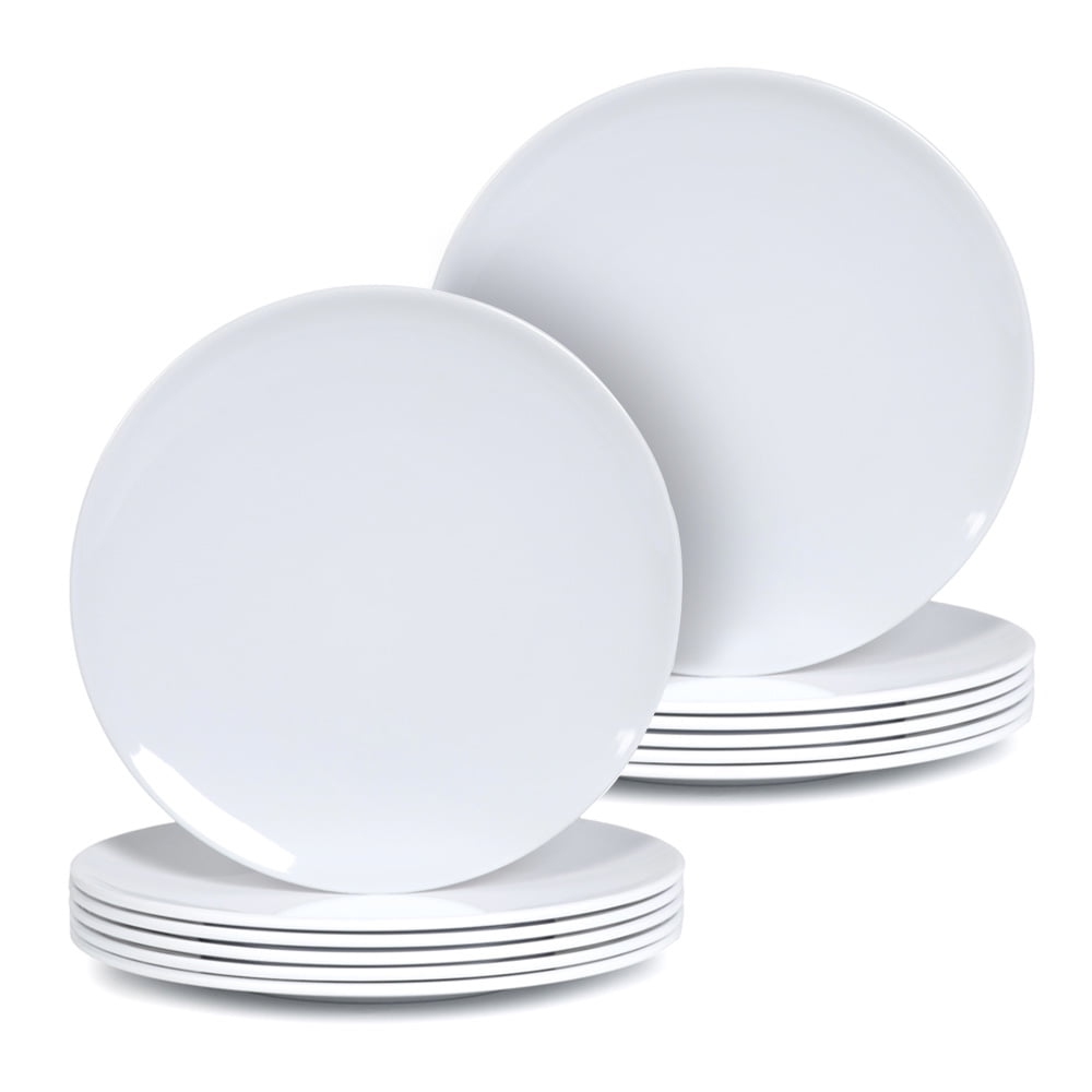 Melamine 12pcs Dinner Plates, 9inch, Break-resistant, Indoor/Outdoor ...