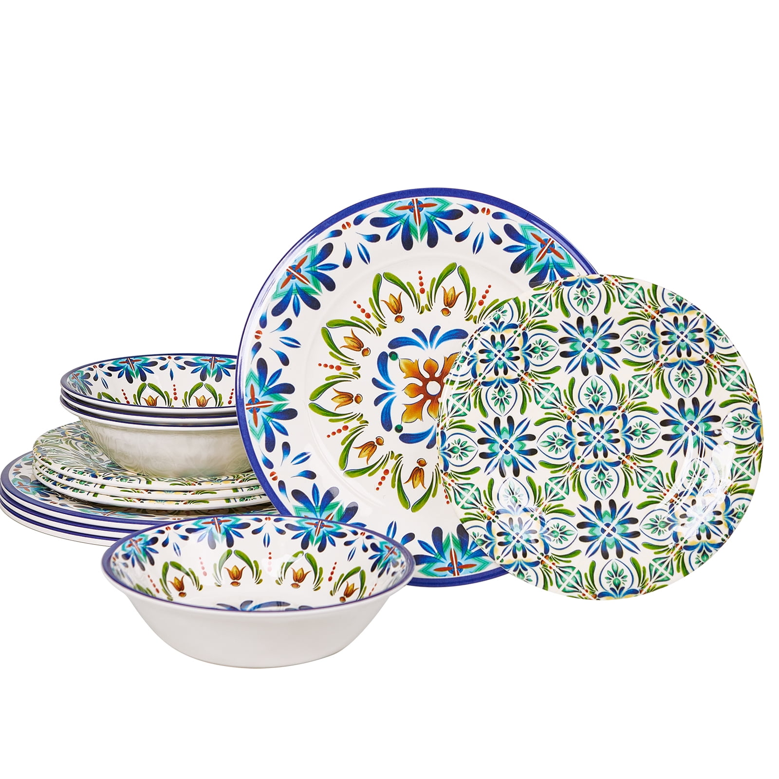 Melamine Dinner Plate Plastic Outdoor Butter Plates Set Lightweight ...
