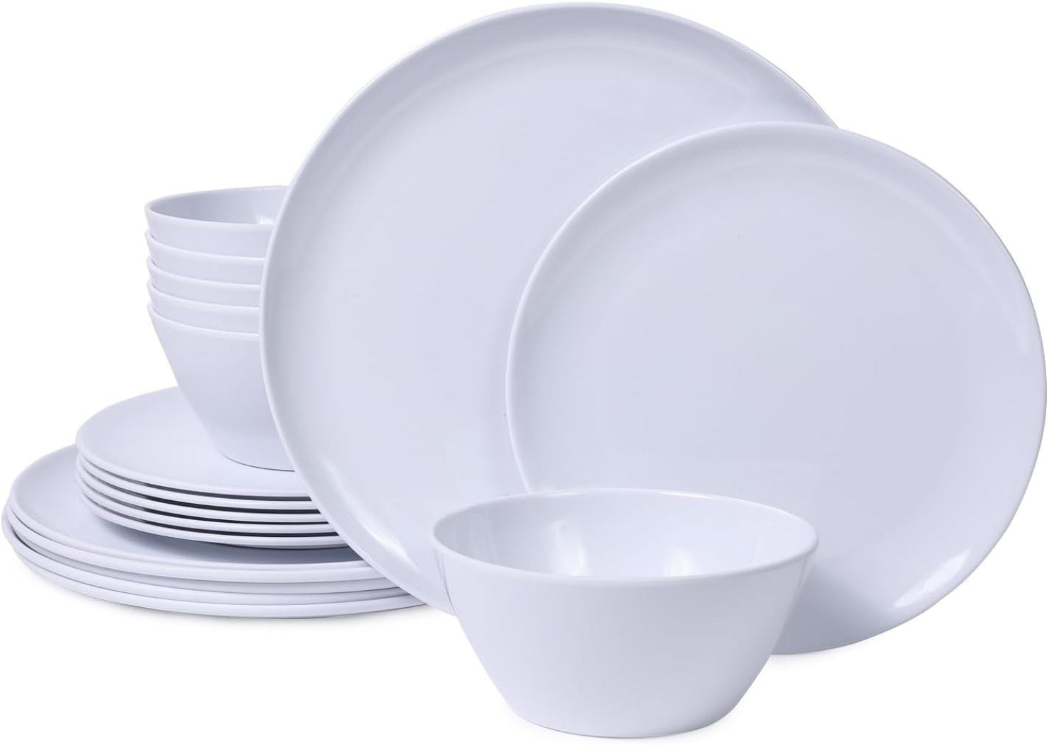 Melamine Dinnerware Sets,18-piece Melamine Plates and Bowls Set ...