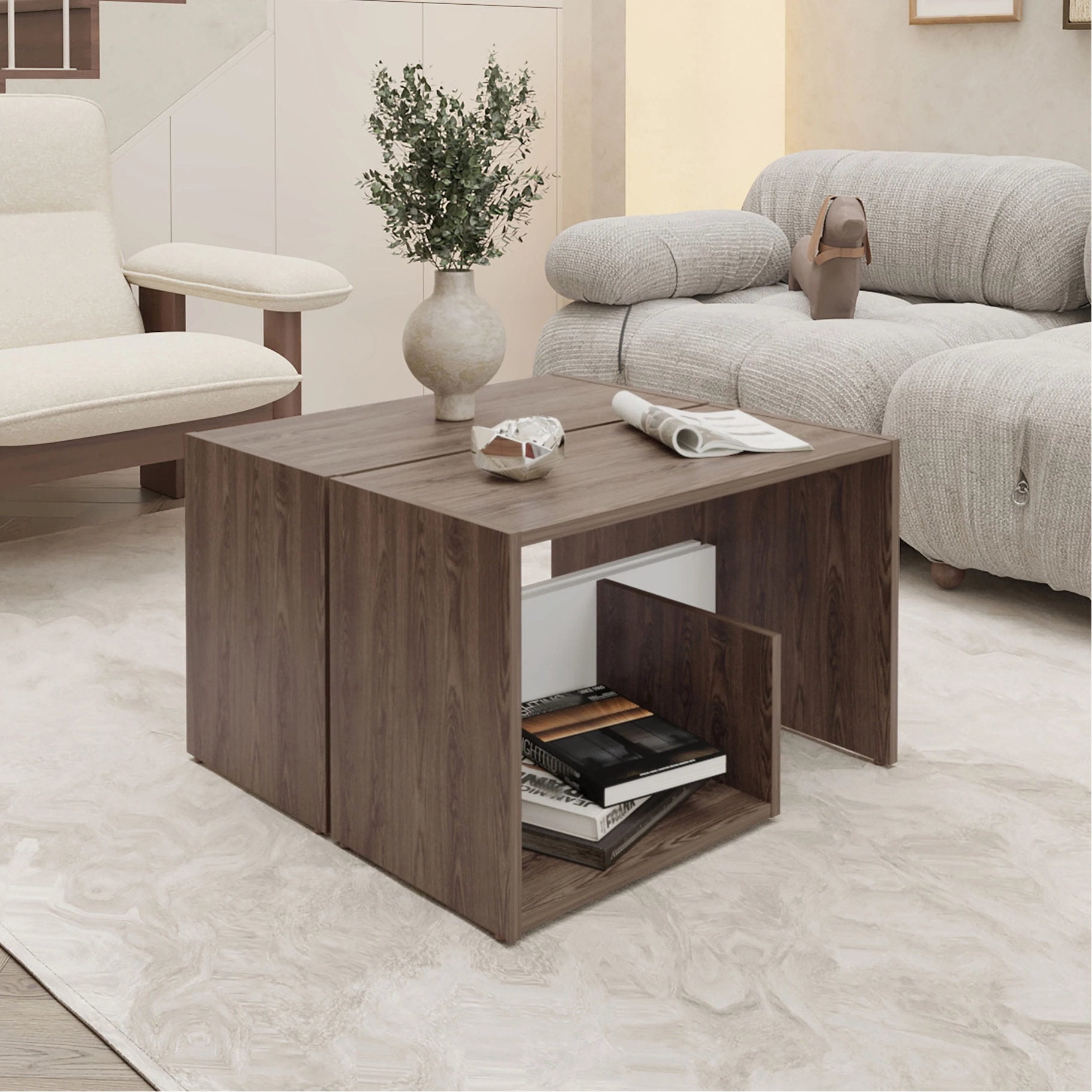 Melamine Finish - Two - Shelf Design for Storage - Primary Living Space ...