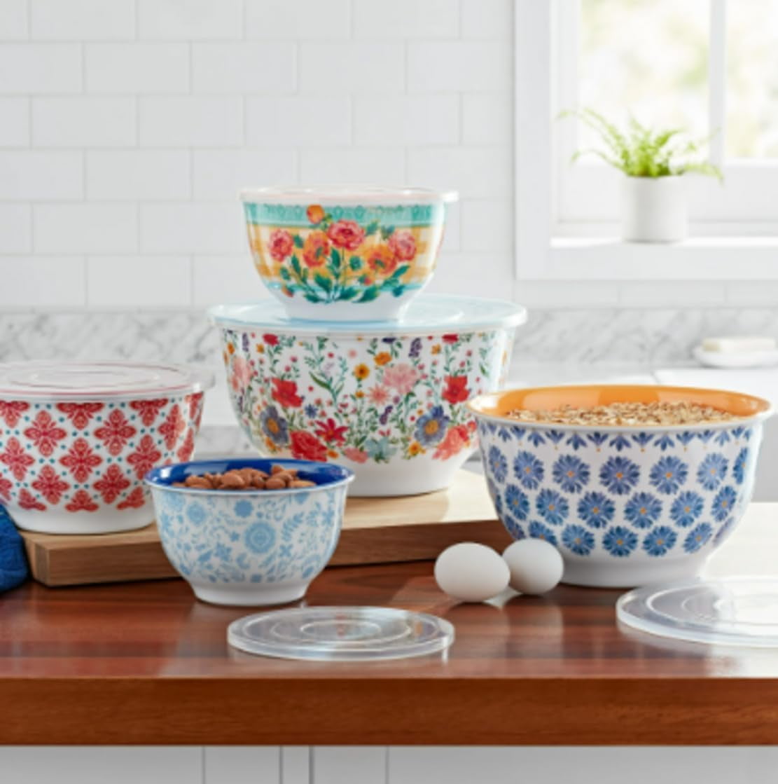 Melamine Mixing Bowl Set (Brilliant Blooms) - Walmart.com