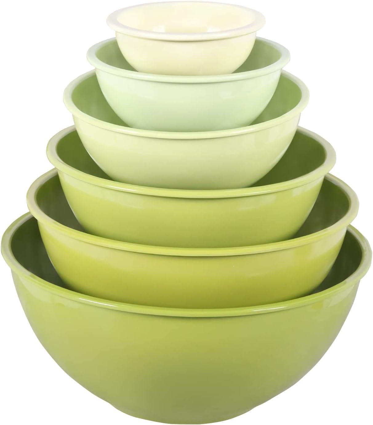 Melamine Mixing Bowls with - 12 count Nesting Bowls Set 6 Bowls and 6 ...