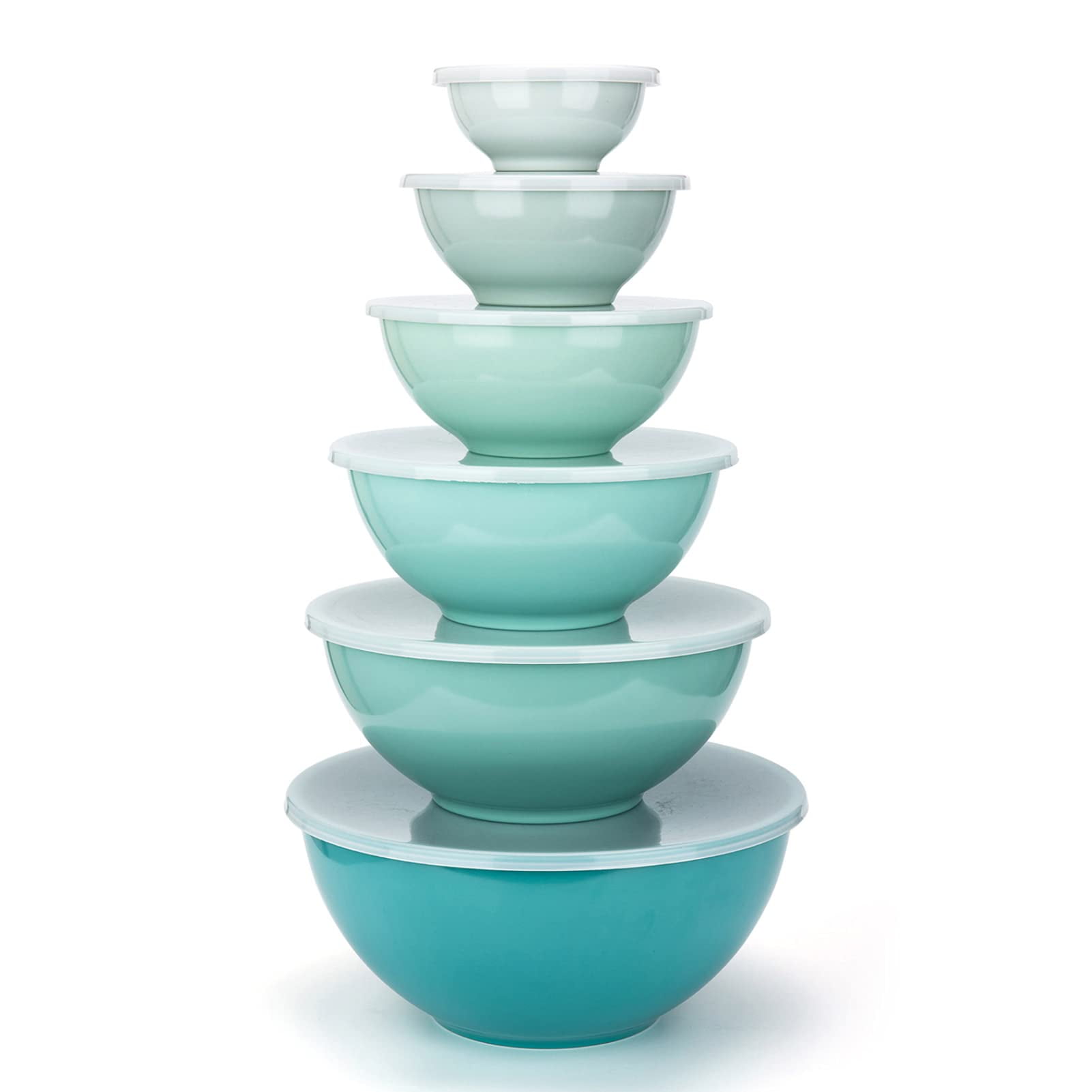 Melamine Mixing Bowls with Lids - 6 Piece Melamine Bowls and 6 Piece ...