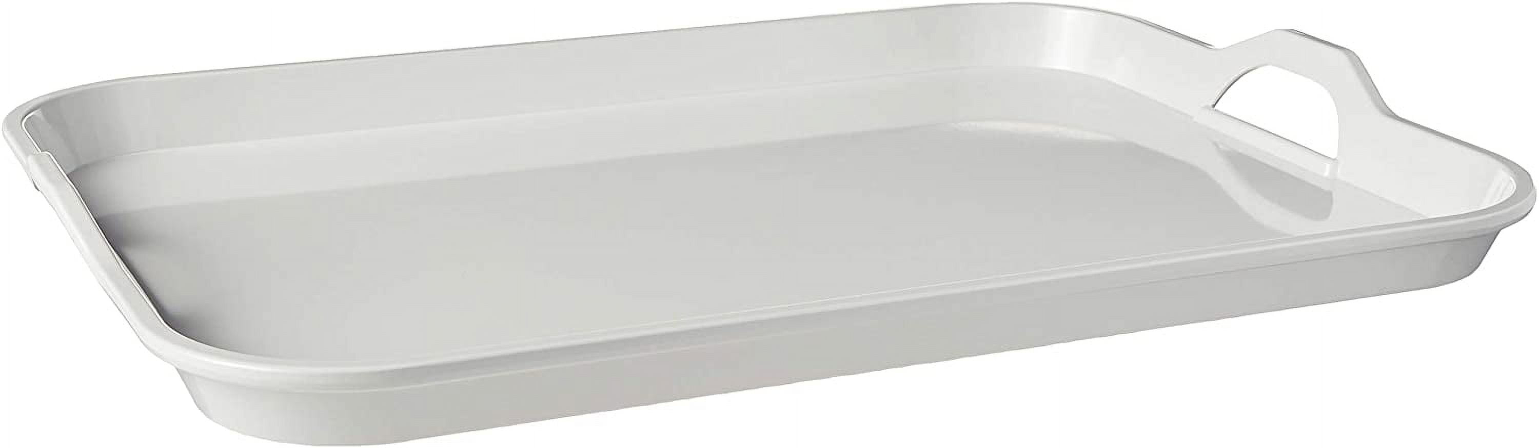 Melamine Serving Tray with Handles, 20" x 15", White - Walmart.com