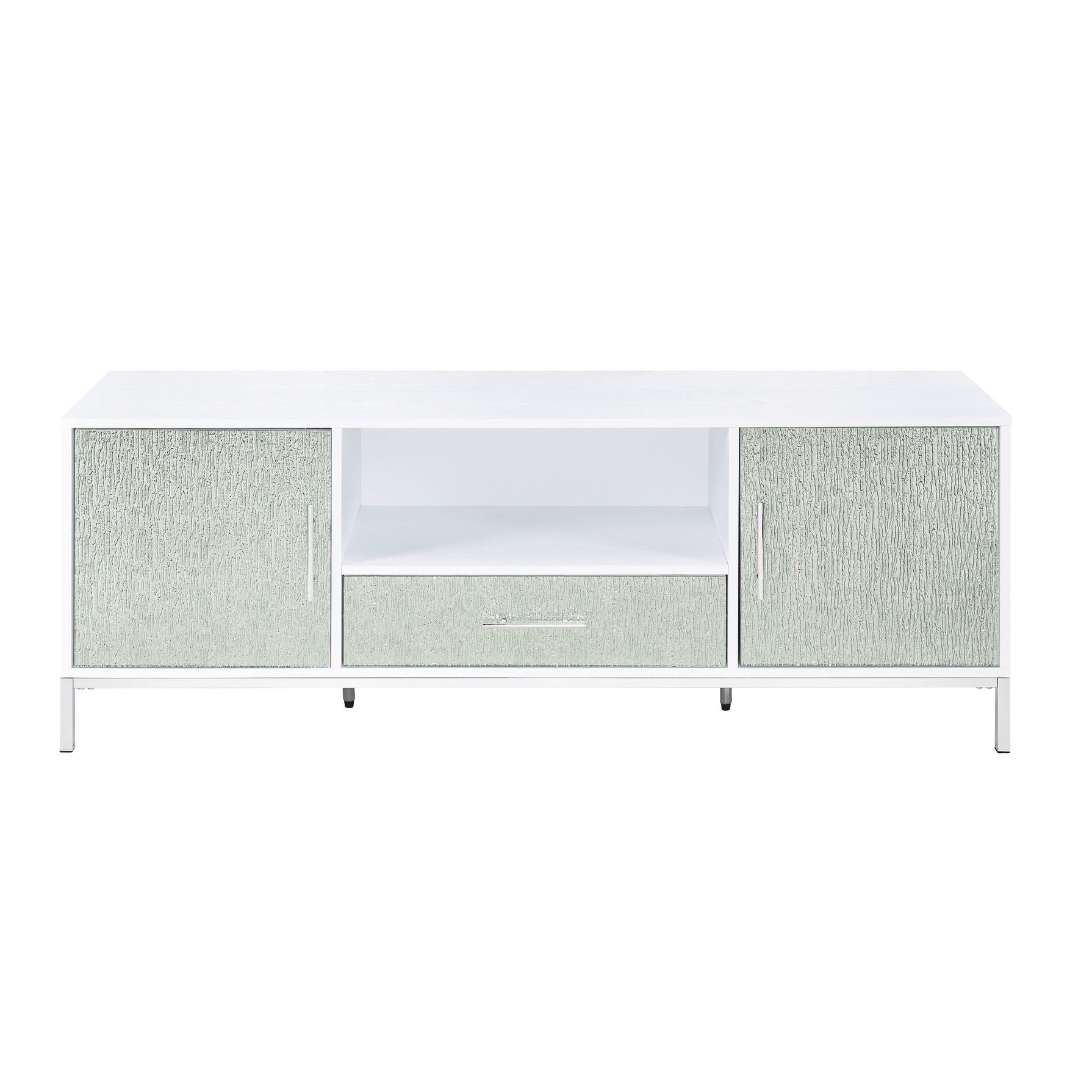 Melamine and Mirrored Design - Open Cable Box Storage - TV Viewing Spot ...