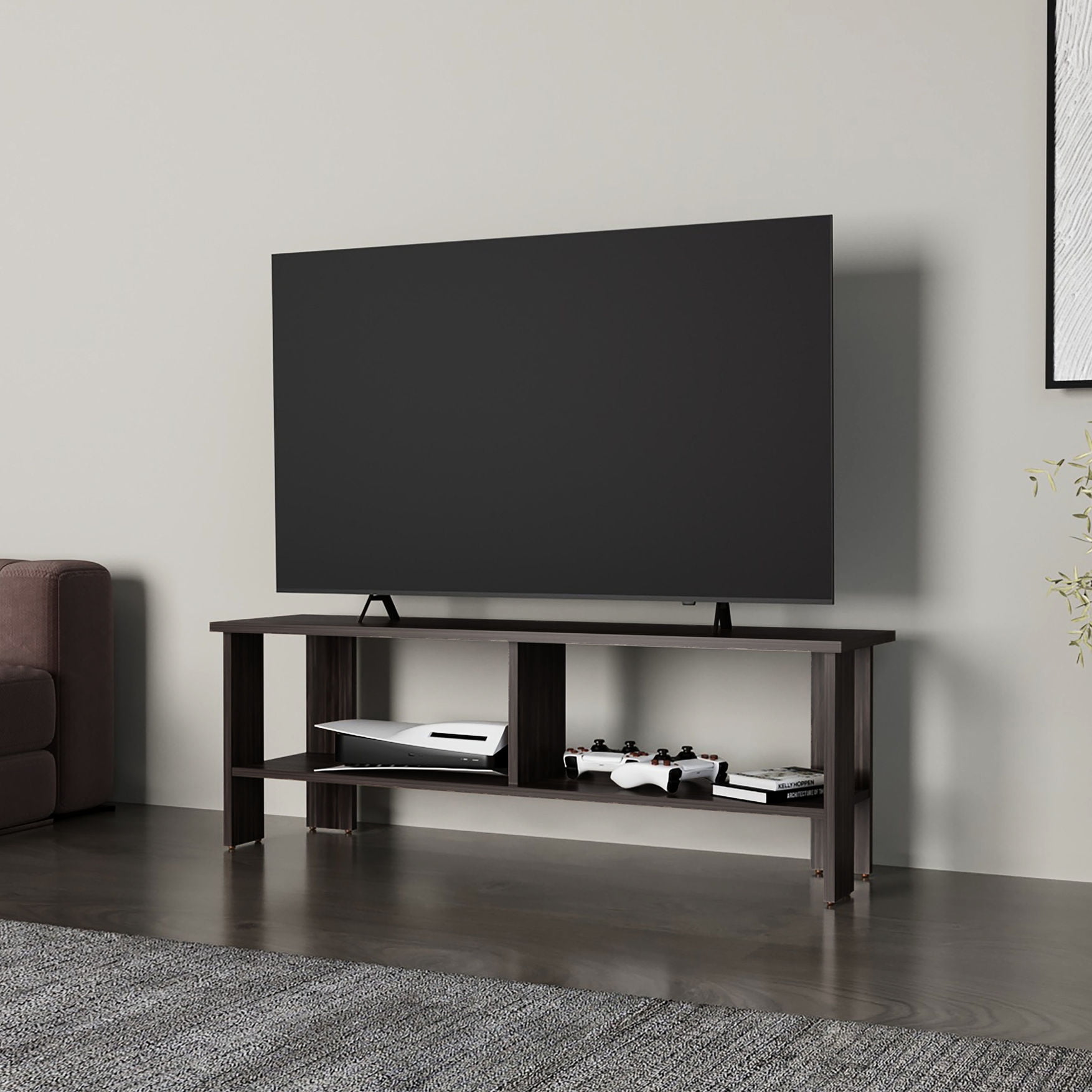 Melamine filler - Accommodates 65" TVs - Contemporary home - Keeps ...