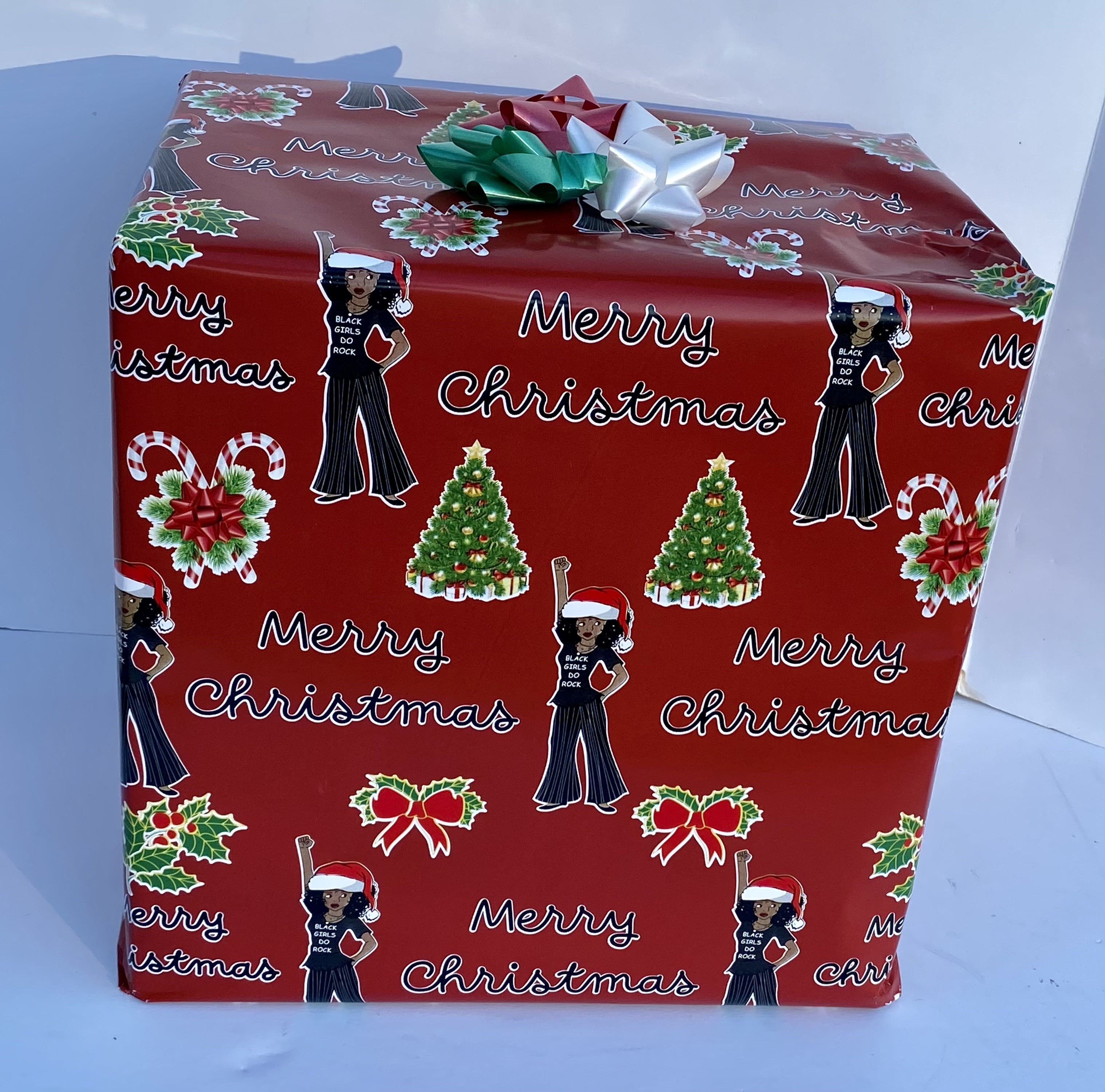 Melanated Art, Christmas Gift Wrapping paper, Black Girls Do Rock-Gift ...
