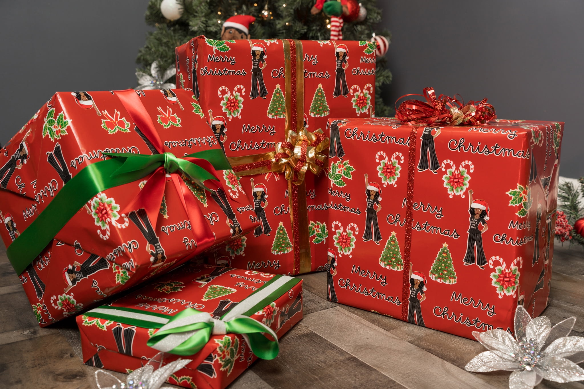 Melanated Art, Christmas Gift Wrapping paper, Black Girls Do Rock-Gift ...