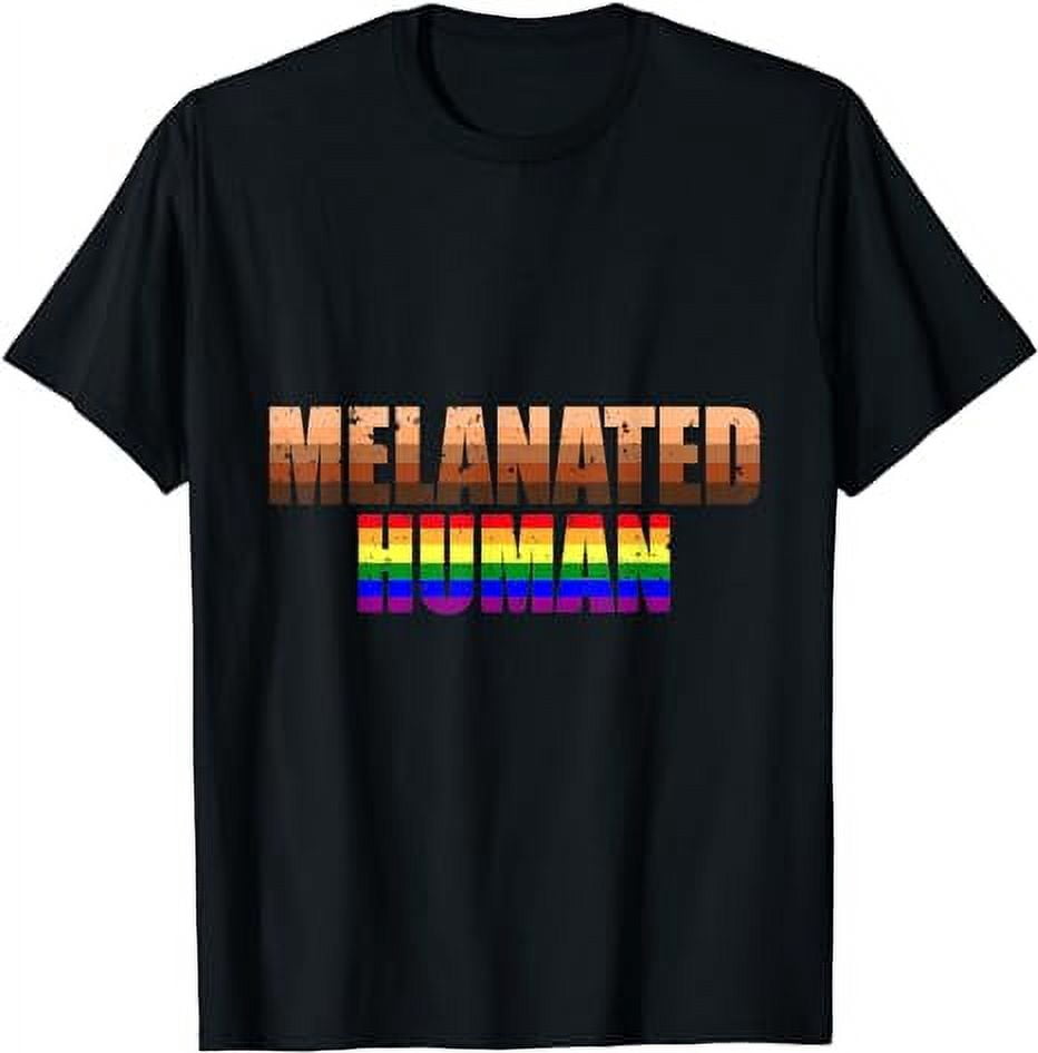 Melanated Human Black History Month BLM Melanin LGBT-Q Pride T-Shirt ...