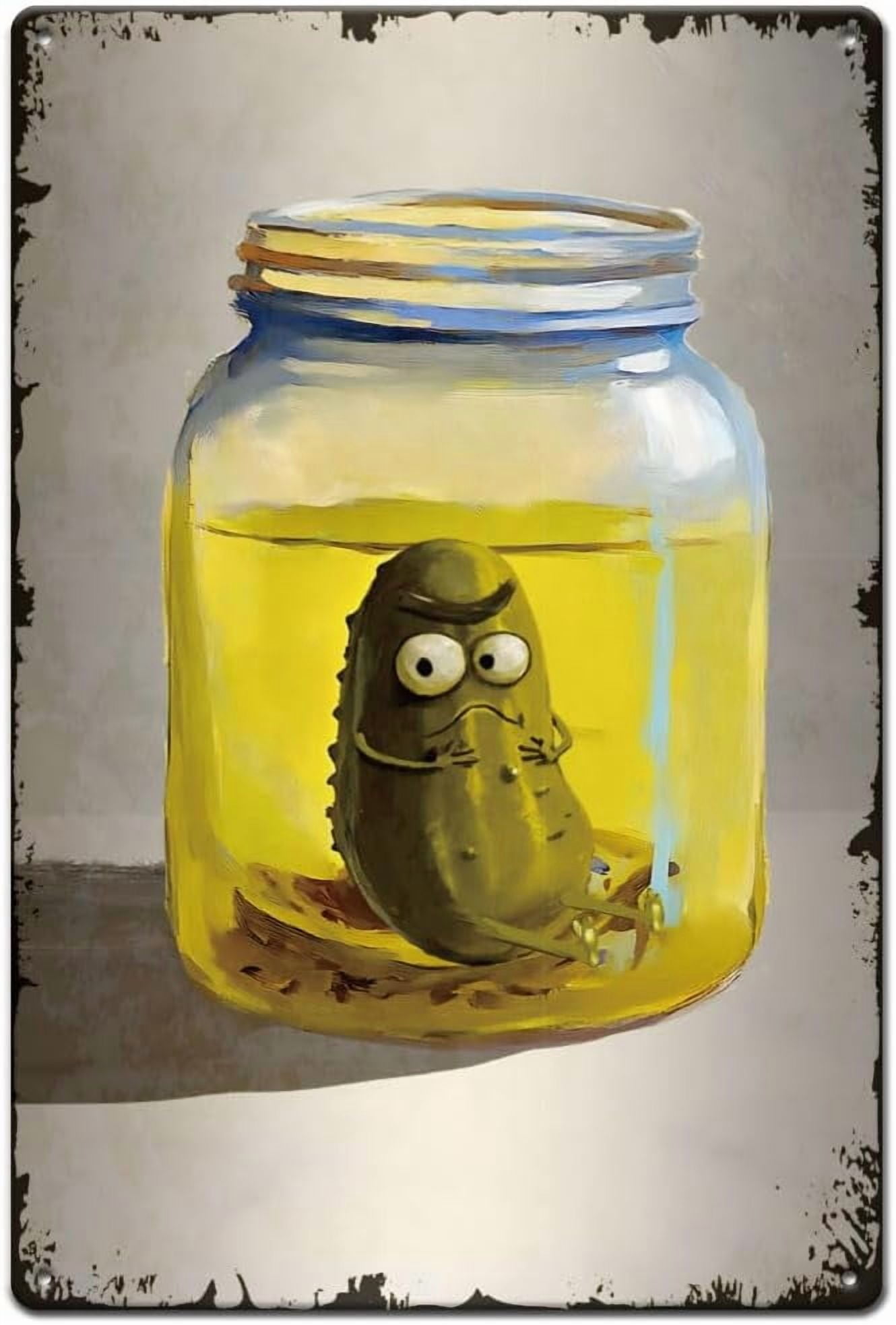Melancholy Pickle Tin Signs Retro Metal Sign Cucumber Jar Decor Sign ...